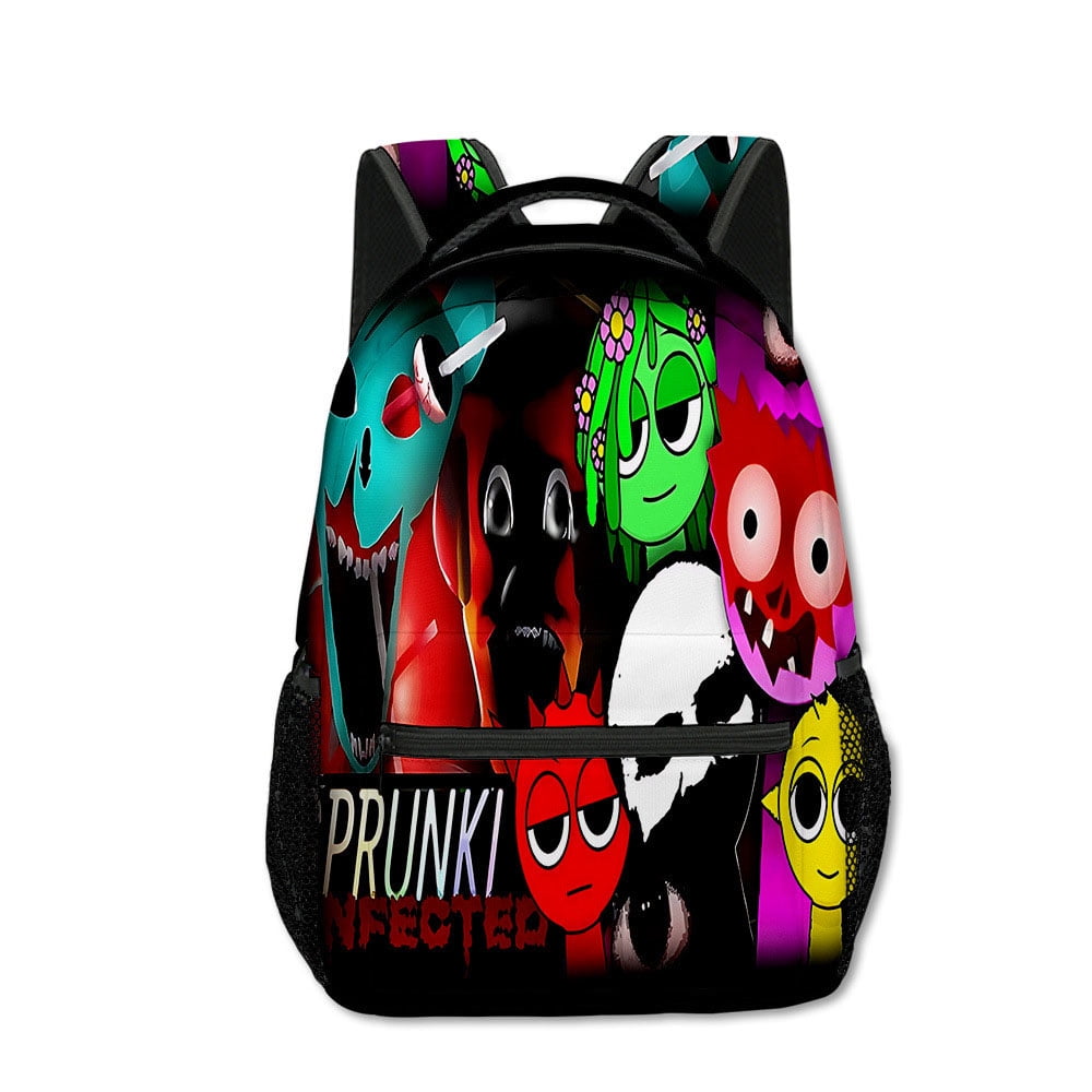 DJKDJL 15" Vibrant Sprunki Backpack, Full Cast Group Collage Shoulders ...