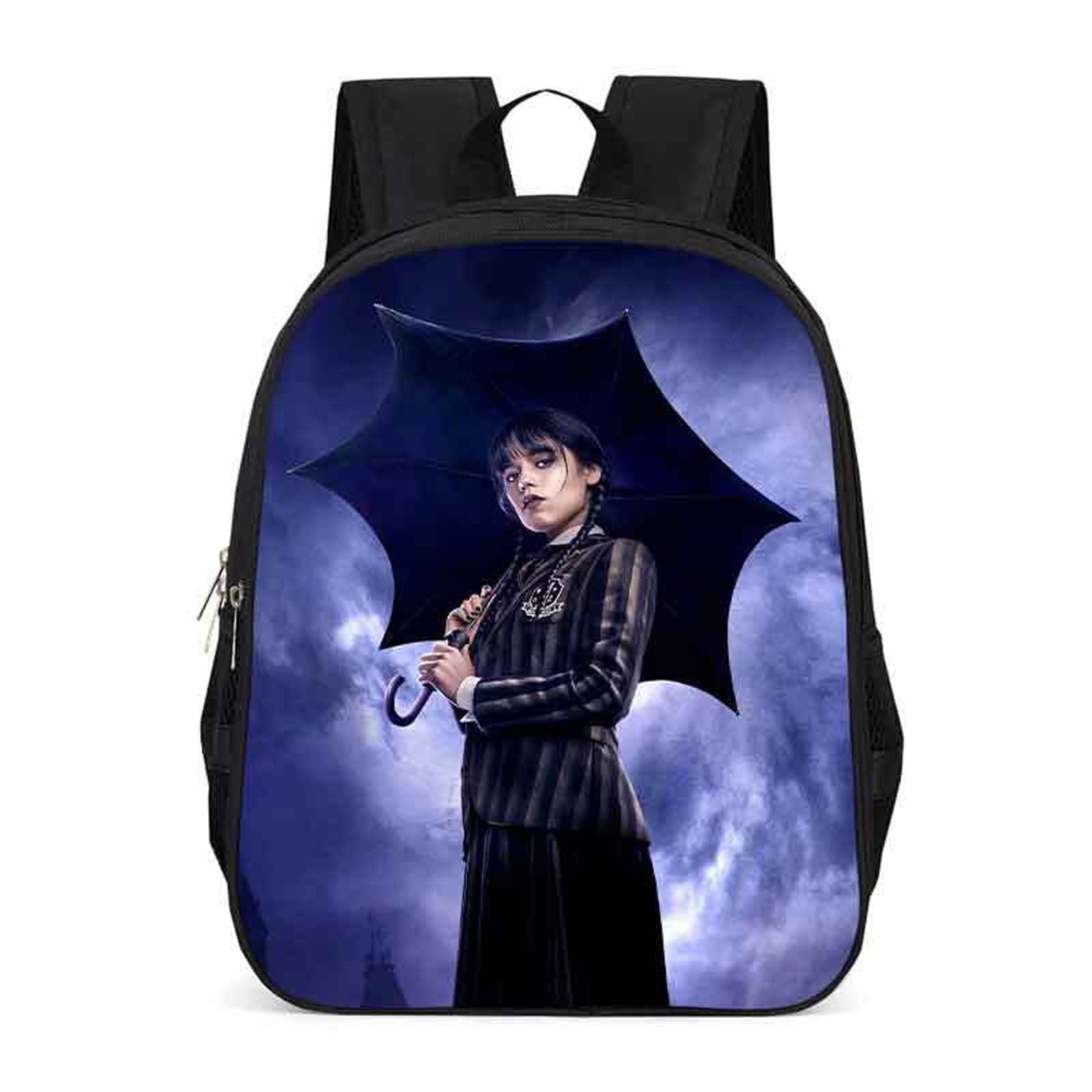 DJKDJL 15" Wednesday Meghan Backpack, Black Wednesday Backpack, Gothic ...