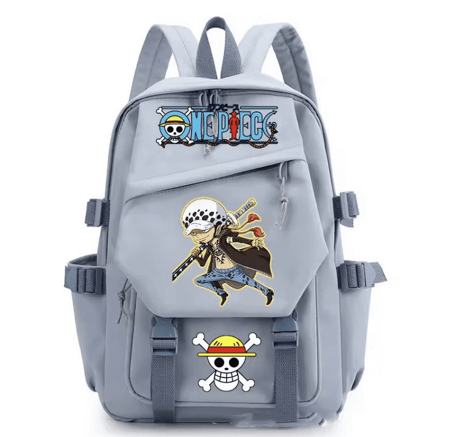 DJKDJL 16" One Piece Backpack, Trafalgar Law Anime Character Schoolbag ...