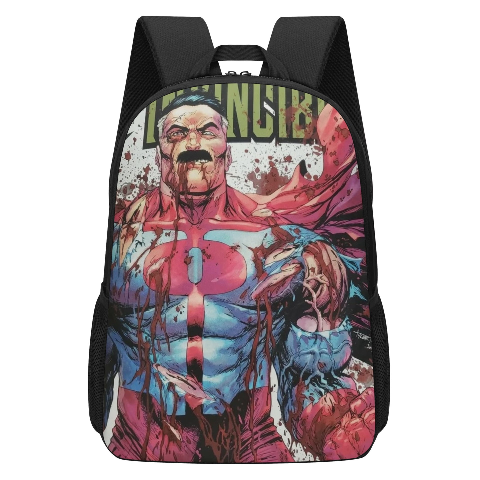 DJKDJL 17" Graphic Invincible Backpack, Gritty Comic Style Shcoolbag ...