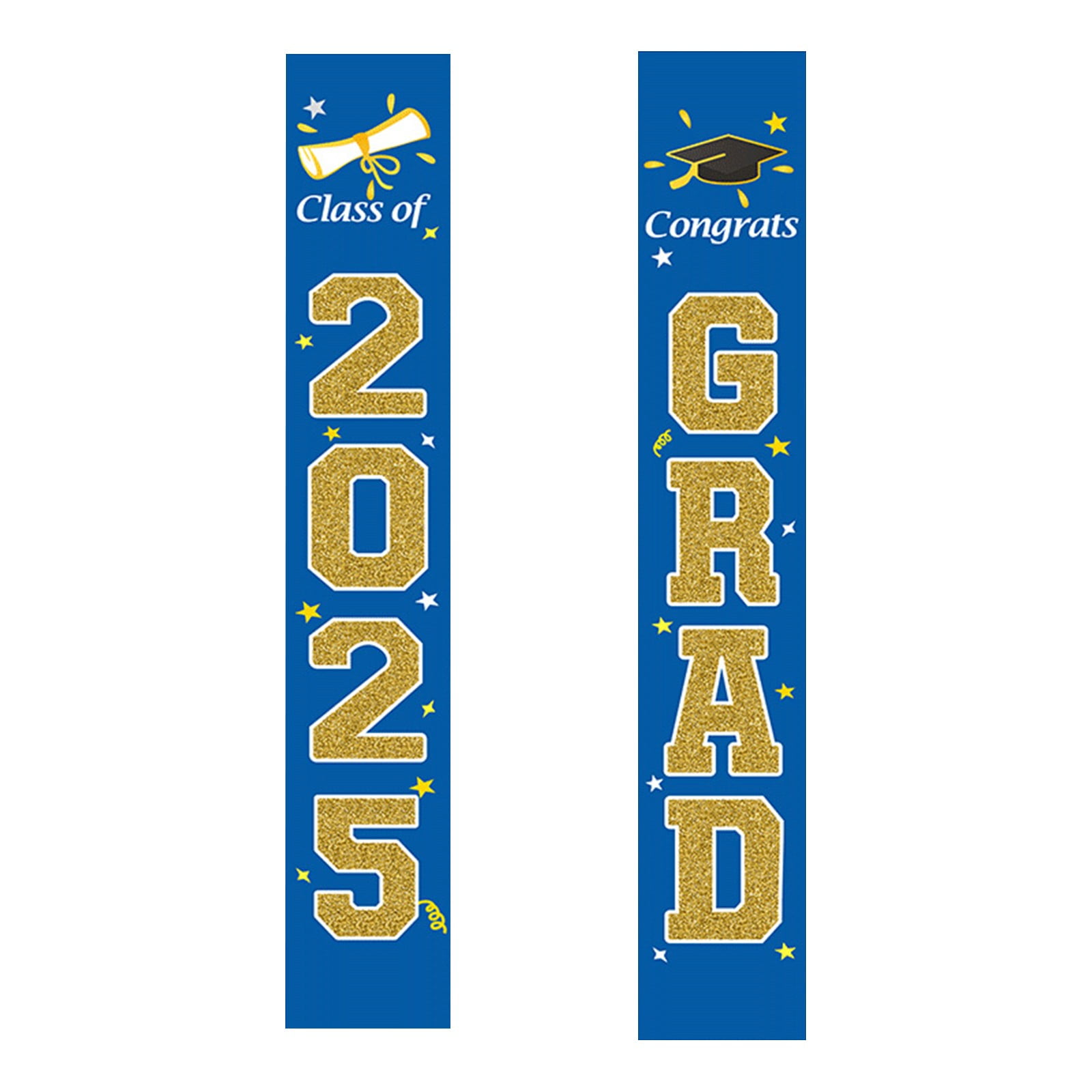 DJKDJL 2 PCS Graduation Decorations 2025, Blue Gold Graduation Poster ...