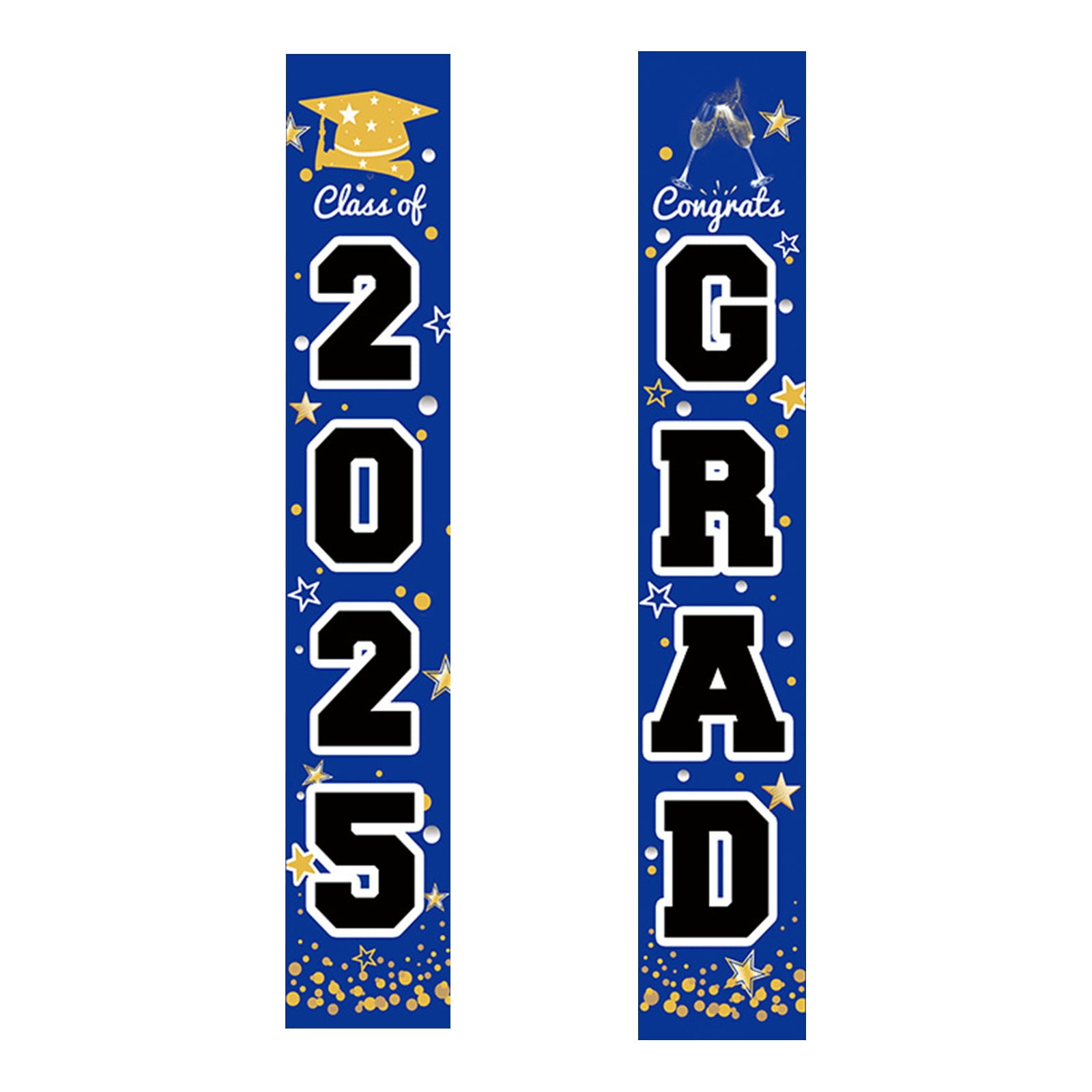 DJKDJL 2 PCS Graduation Decorations 2025, DeepBlue Gold Graduation ...
