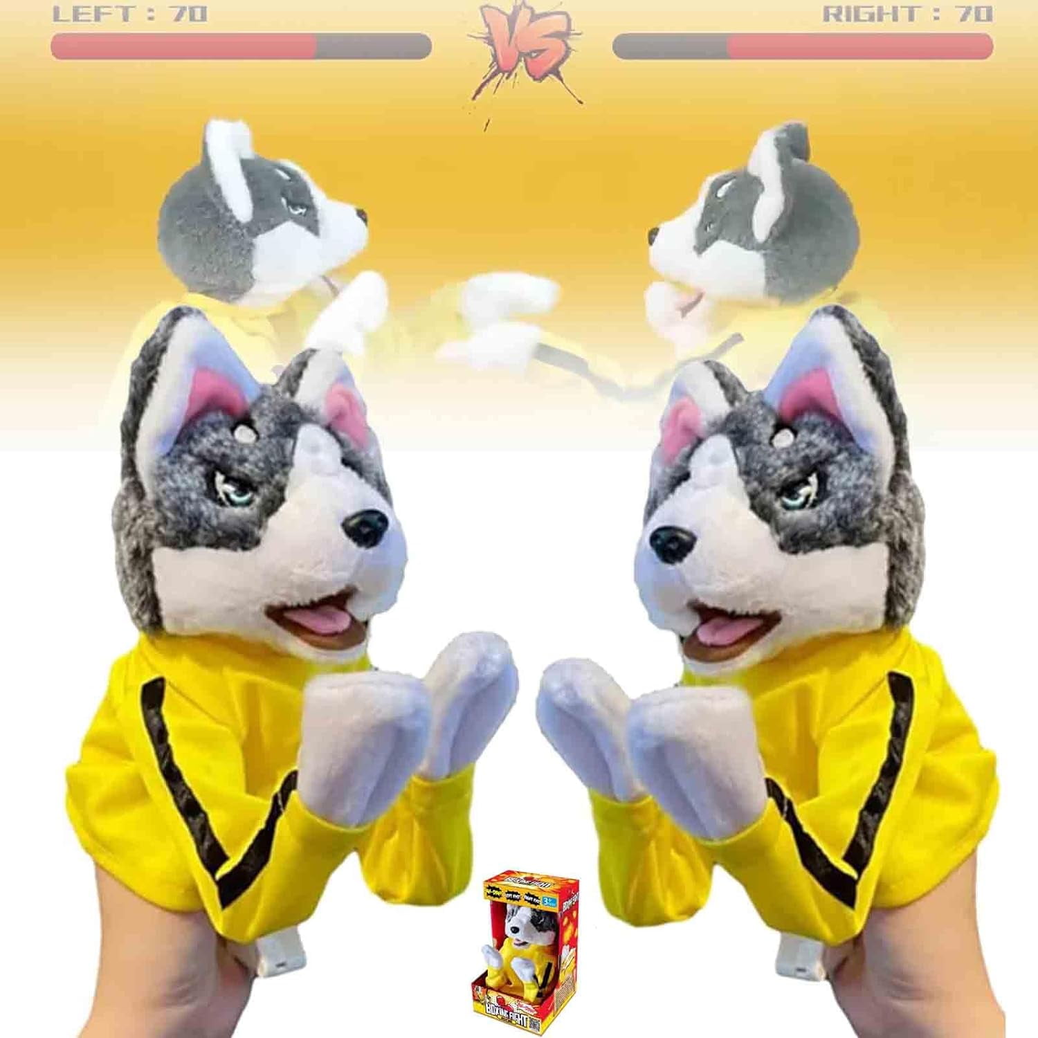 DJKDJL 2 Pcs Boxing Husky Dog Hand Puppet , Husky Boxing Toy Kung Fu ...