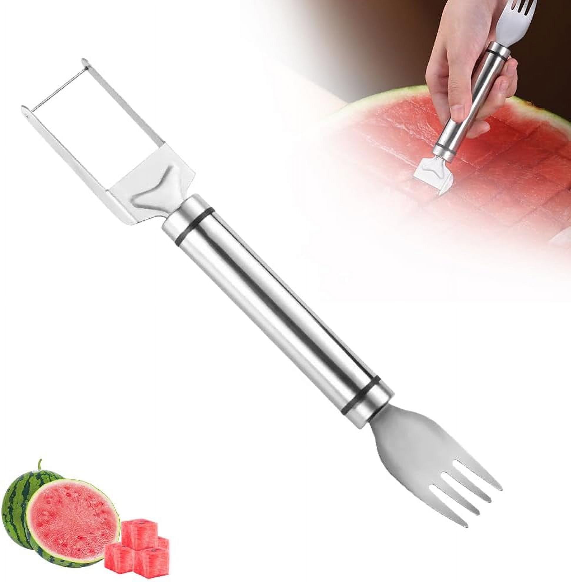DJKDJL 2-in-1 Stainless Steel Fruit Cutter Watermelon Fork,Watermelon ...