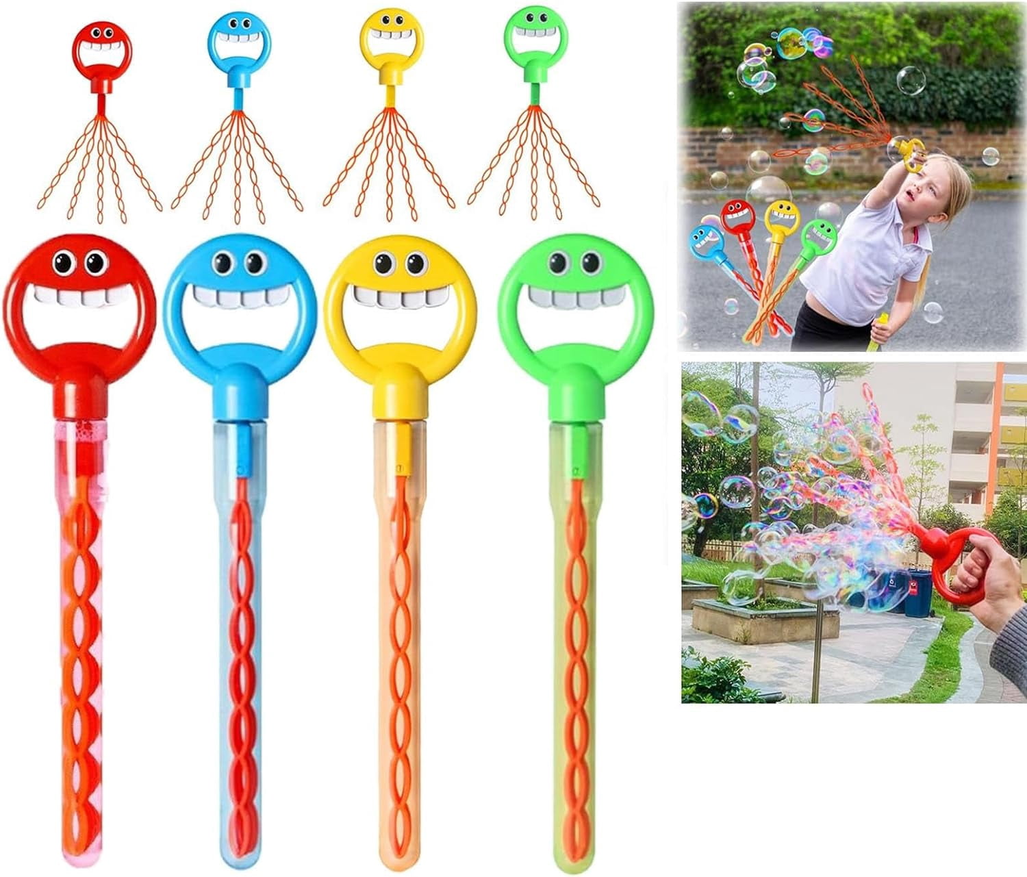 DJKDJL 2024 New 32 Hole Smiling Face Bubble Machine, Bubble Machine For ...