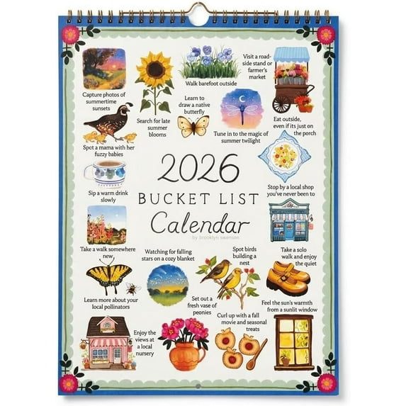 DJKDJL 2026 Bucket List Calendar - Celebration of Life’s Seasons ...