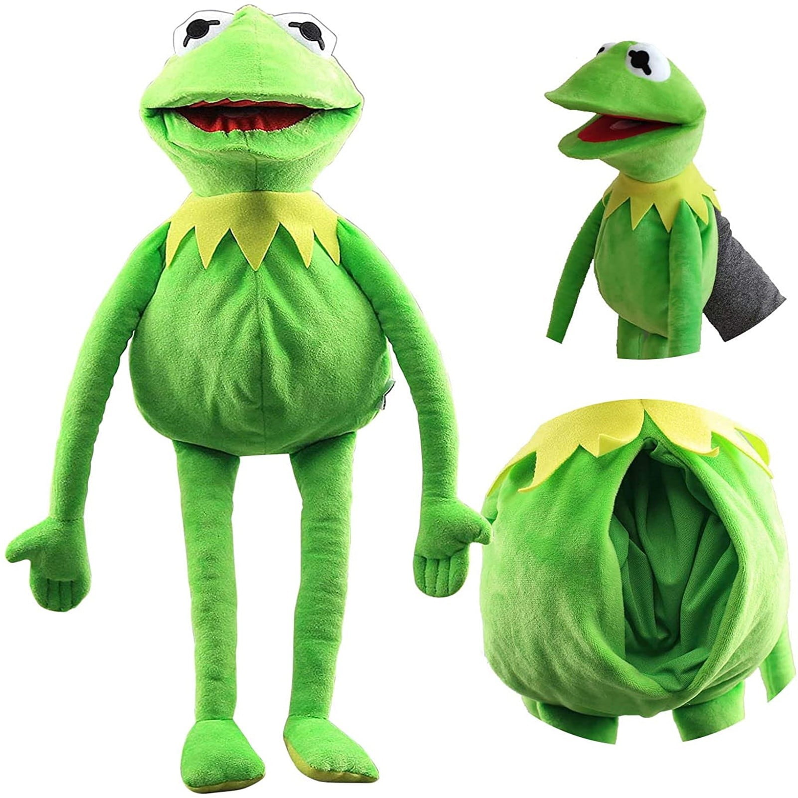 DJKDJL 23.6" Kermit the Frog Puppet Plush Toy, Soft Froggy Plush with Movable Mouth and Long ...