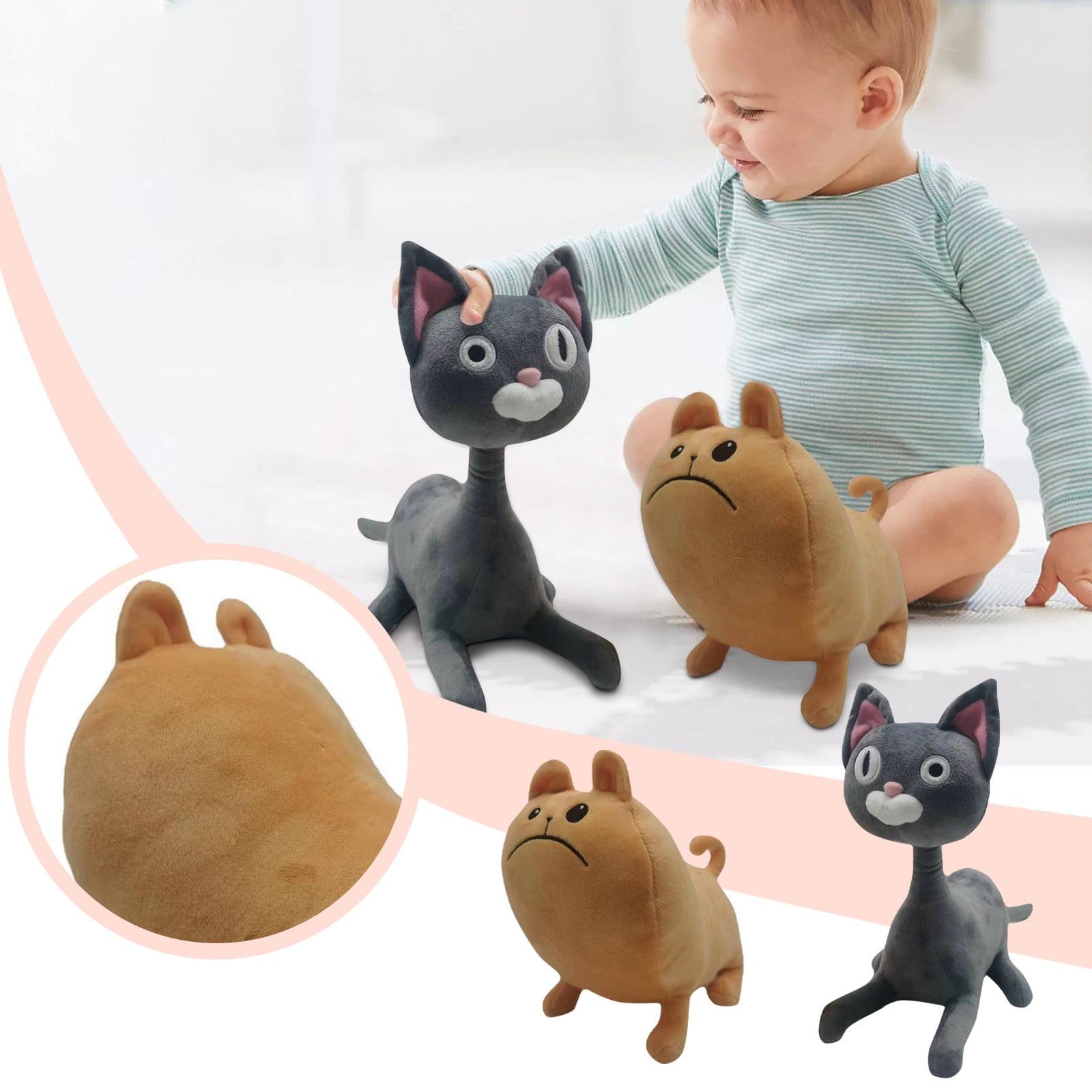 DJKDJL 2Pcs Noodle Cat and Bun Dog Plush Toys Set Noodle and Bun ...
