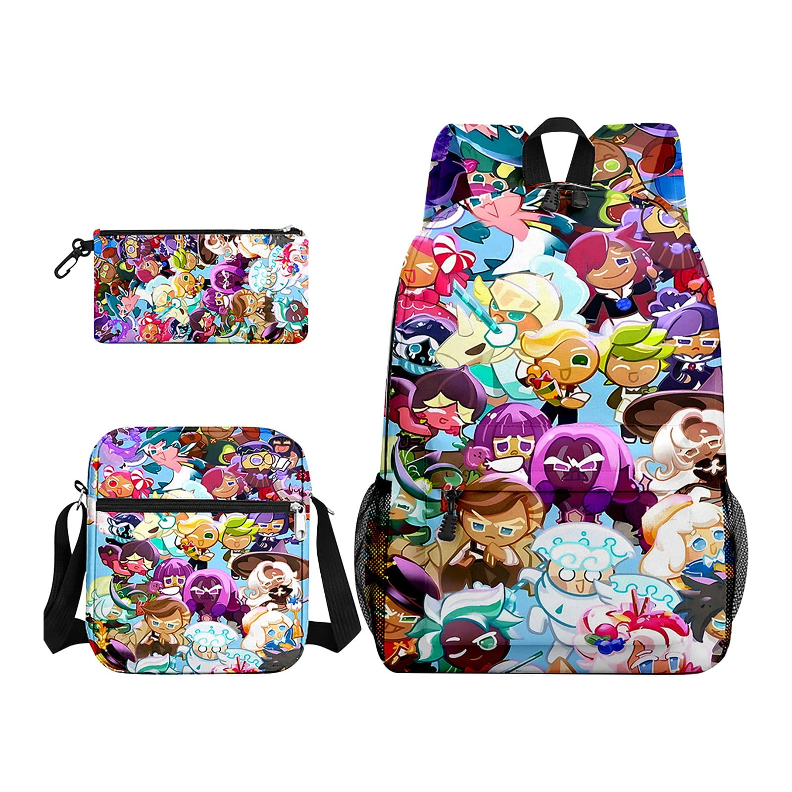 DJKDJL 3 PCS Cookie Run: Kingdom Backpack Bundle, Colorful Multi ...
