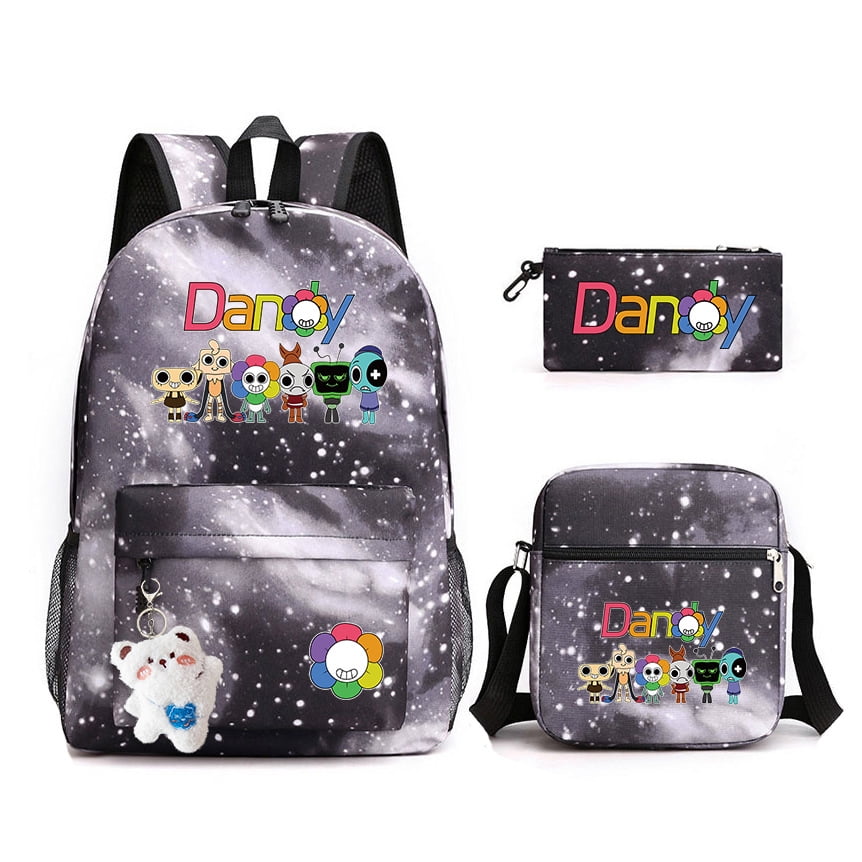 DJKDJL 3 PCS Dandy's World Backpack, Galaxy Black Pattern Schoolbag ...