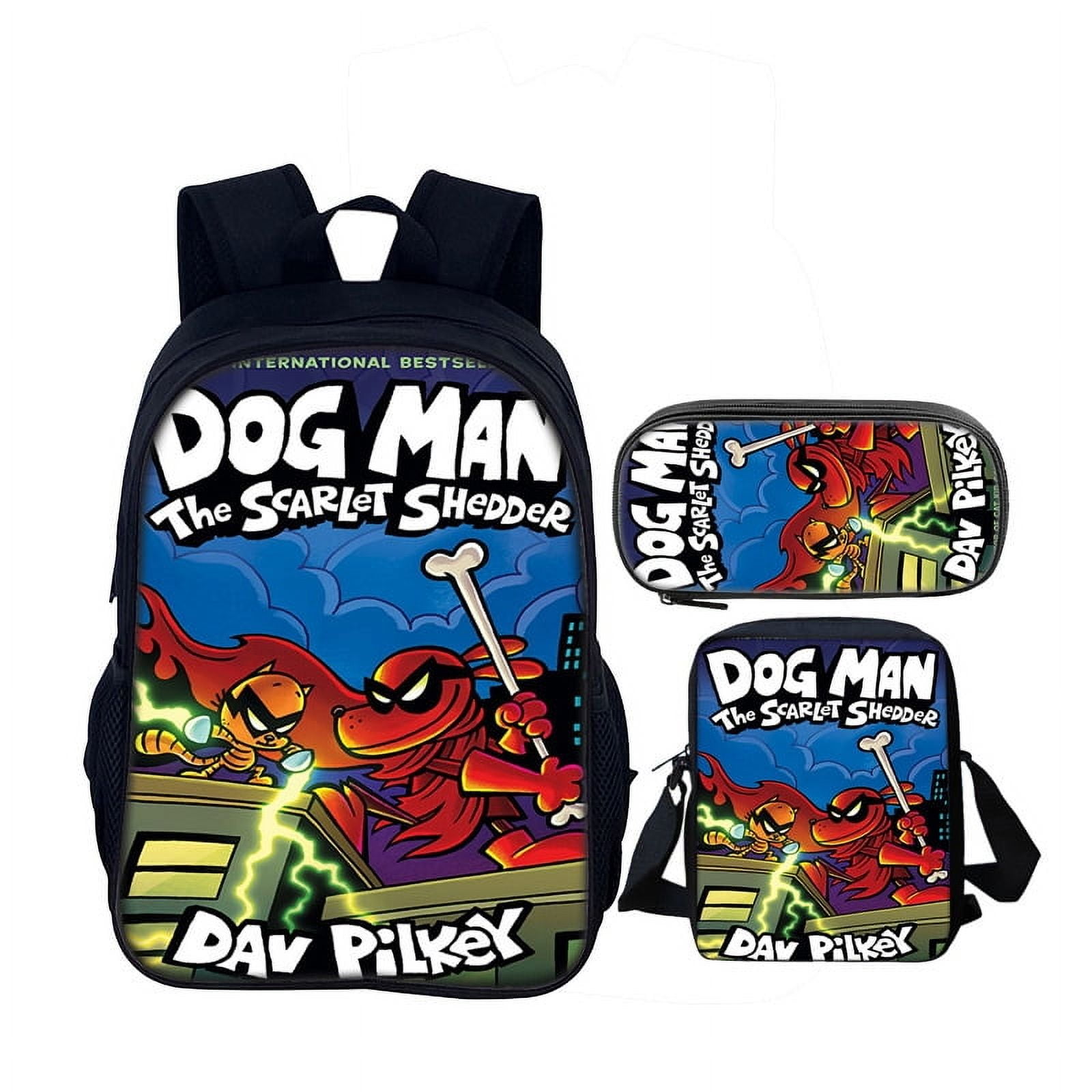 DJKDJL 3 PCS Dog Man Backpack, Bold Comic Cover Style Schoolbag ...