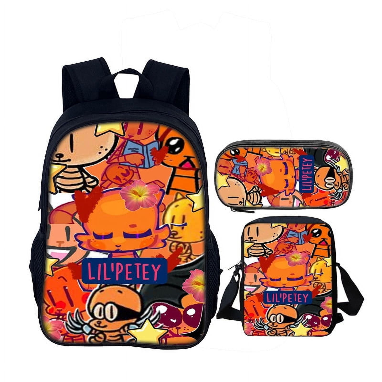 DJKDJL 3 PCS Dog Man Backpack, Stars and Floral Accents Shcoolbag ...