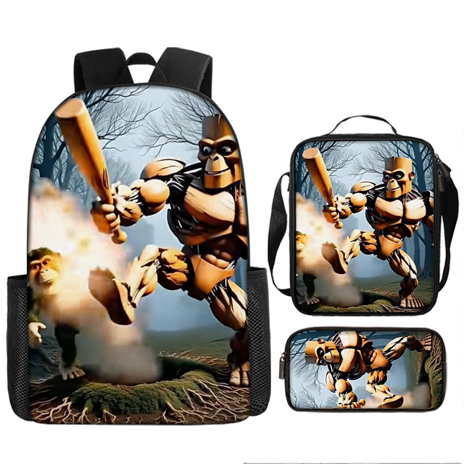 DJKDJL 3 PCS Italian Brainrot Backpack, Tralalero Tralala Bookbag with ...