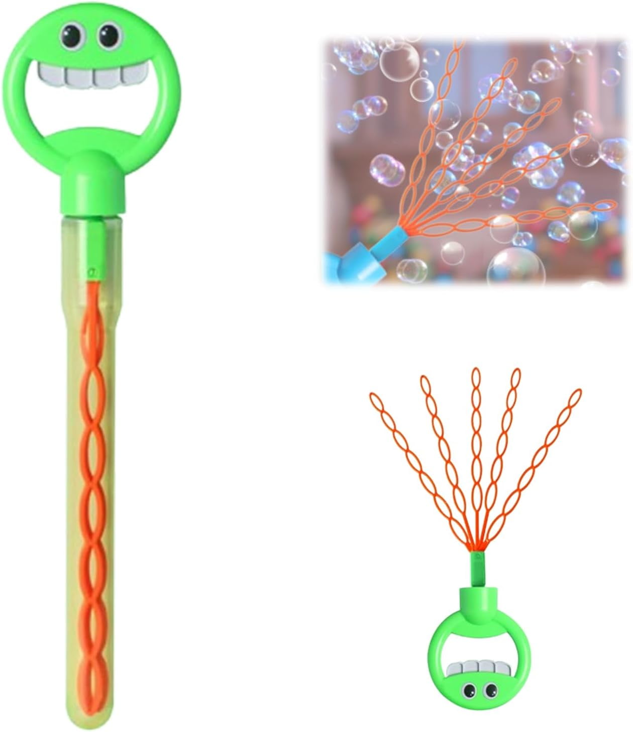 DJKDJL 32 Hole Smiling Face Bubble Stick with Bubbles Refill, 2024 New ...