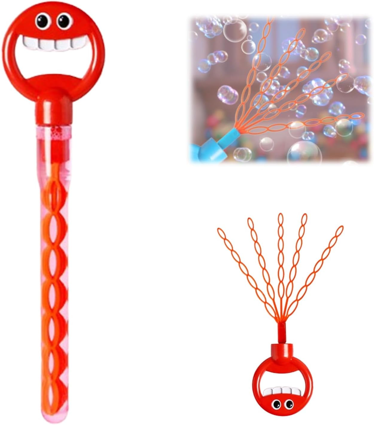 DJKDJL 32 Hole Smiling Face Bubble Stick with Bubbles Refill, 2024 New ...