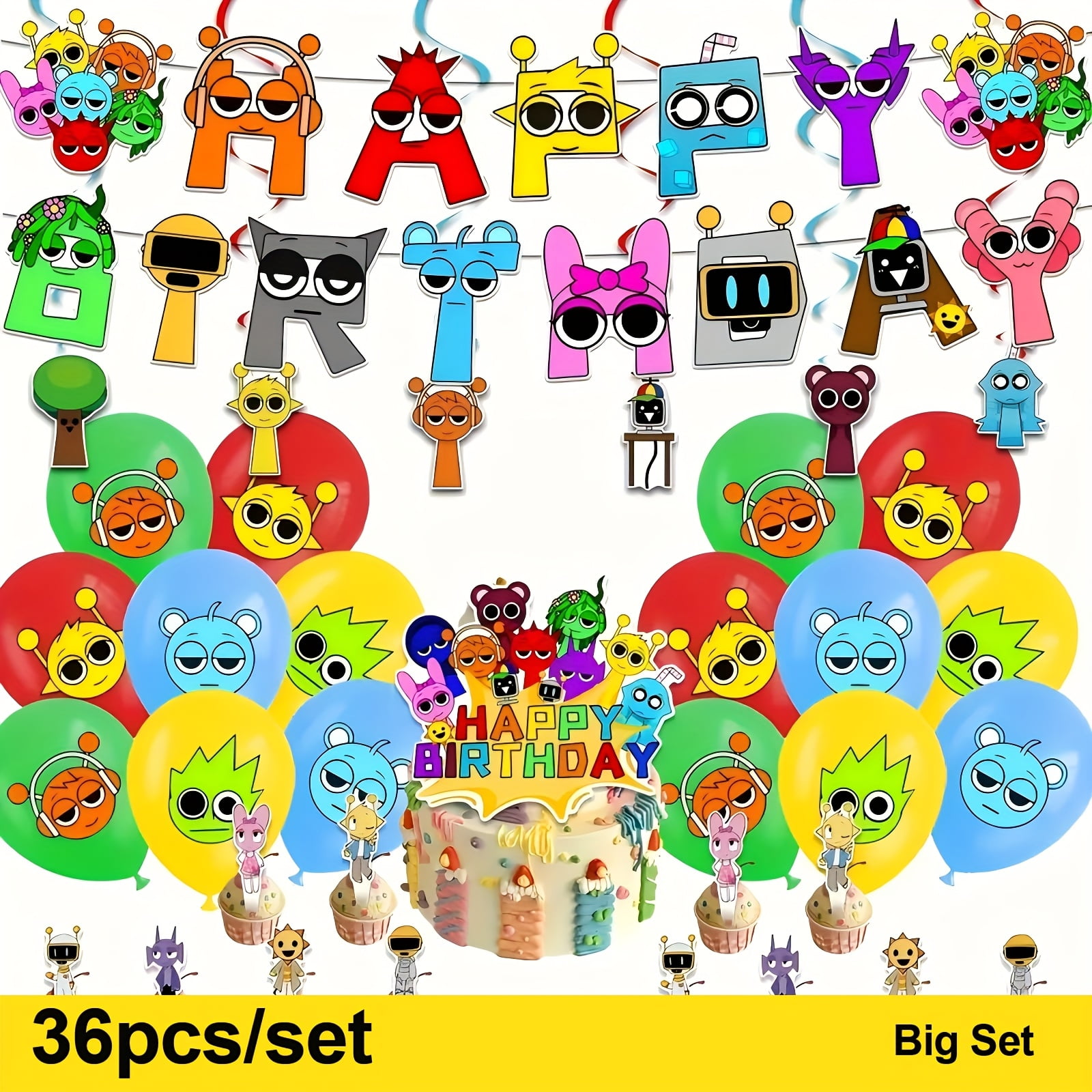 DJKDJL 36pcs Incredibox Sprunki Birthady Party Supplies, Birthday Party ...