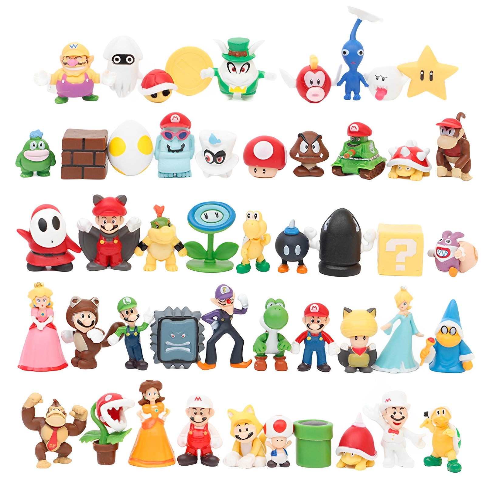 DJKDJL 48 pcs Super Mario Action Figures Supermario Game Merch Statues ...