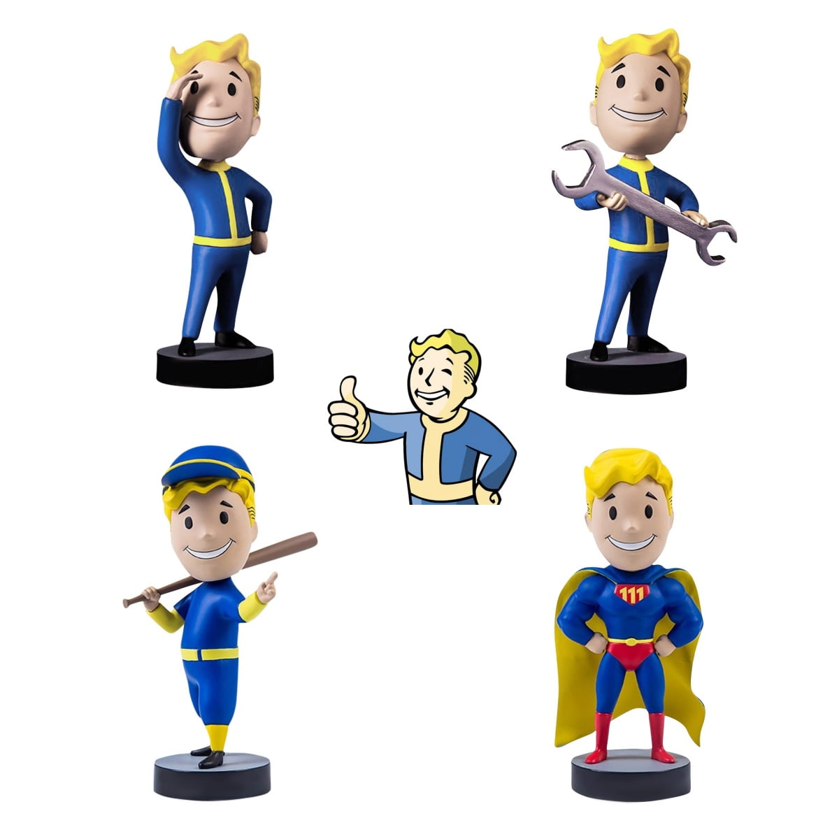 DJKDJL 4PCS Fallout Vault Boy Bobblehead Collectibles - 5.9" Fallout ...