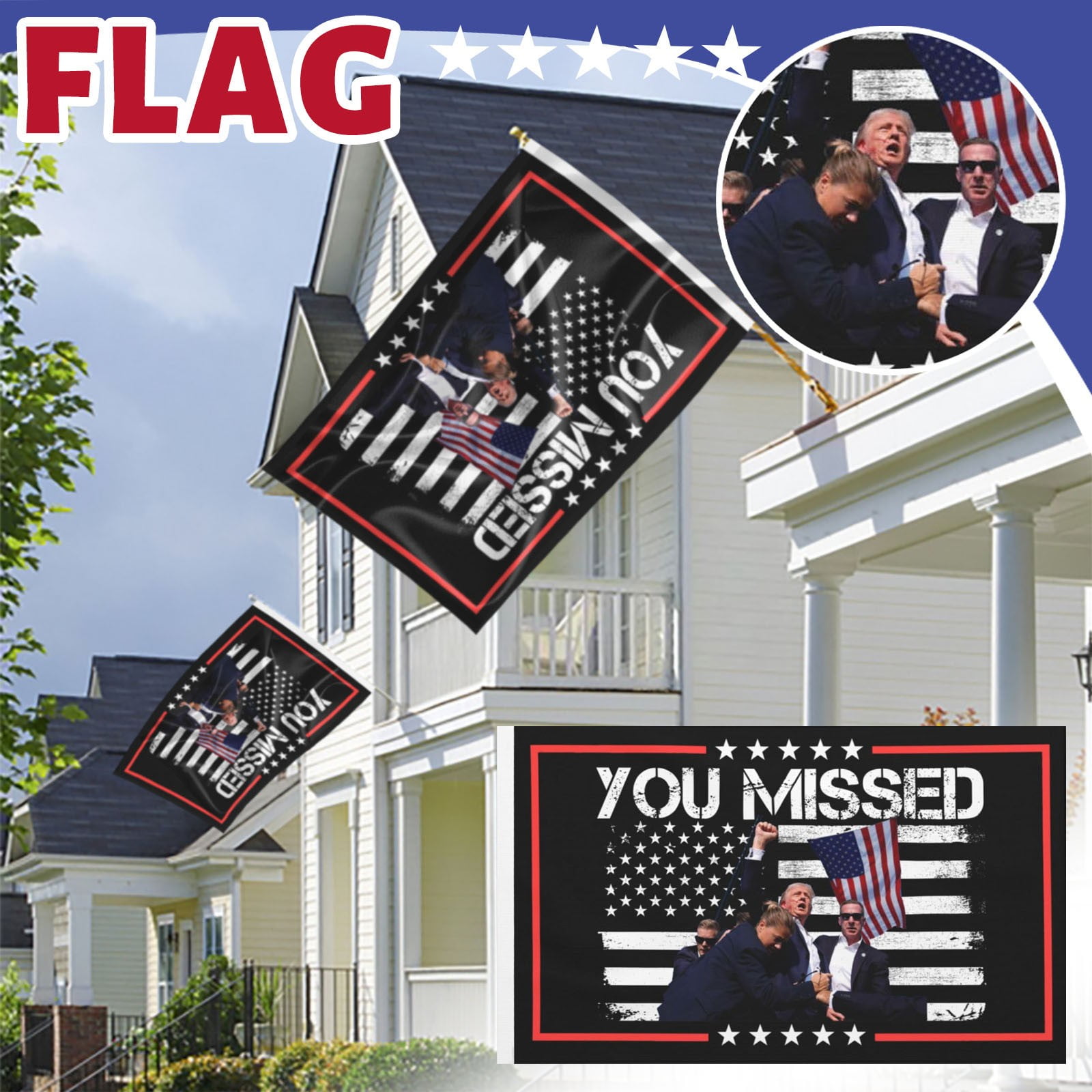 DJKDJL 5*3 Ft Trump 2024 Patriot Outdoor Decoration for Trump ...
