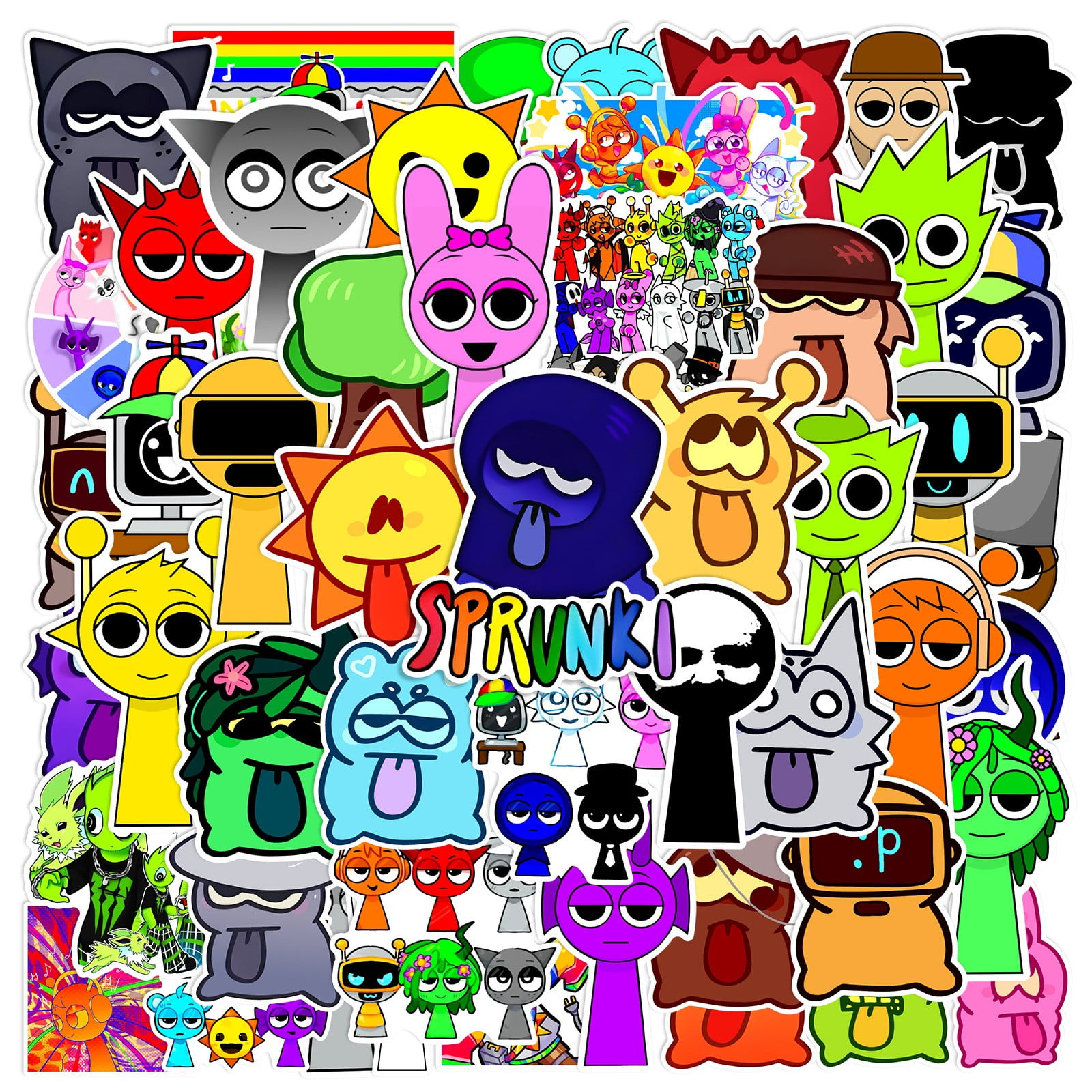 DJKDJL 52 Pcs Sprunki Incredibox Stickers, Detailed Sprunki Incredibox ...