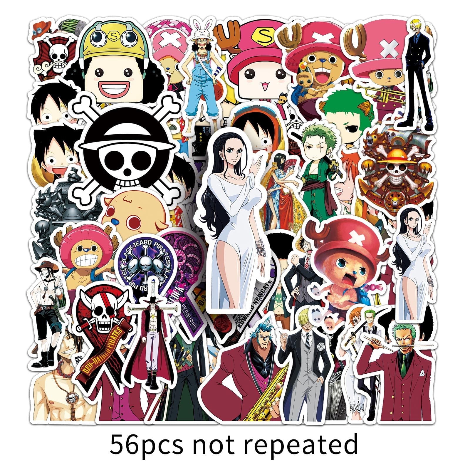 One Piece Stickers 56 Pcs, DIY One Piece Animation Merch Kids Sticker ...