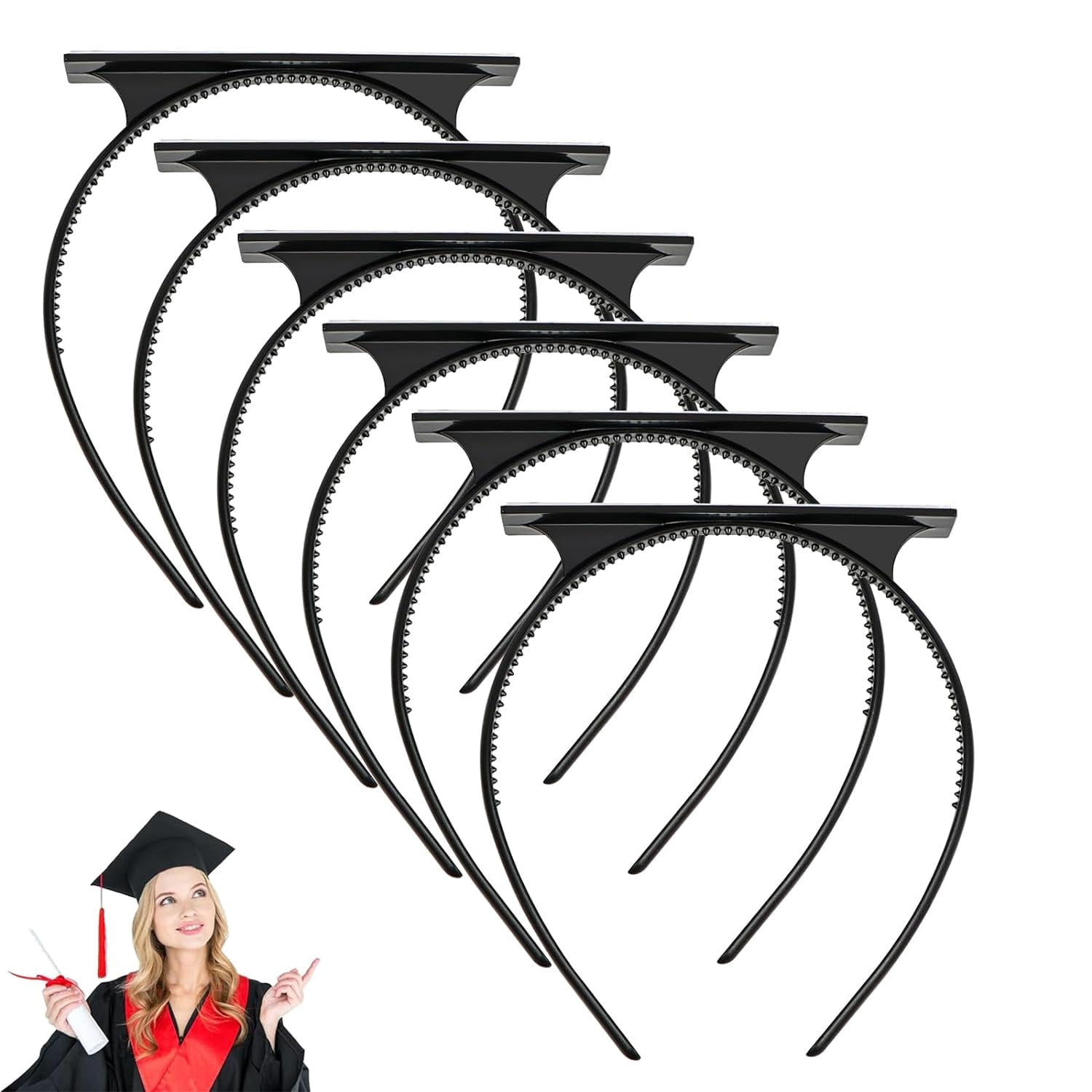 DJKDJL 6-Pack Graduation Cap Headband - Ensures Secure Fit for Grad Cap ...