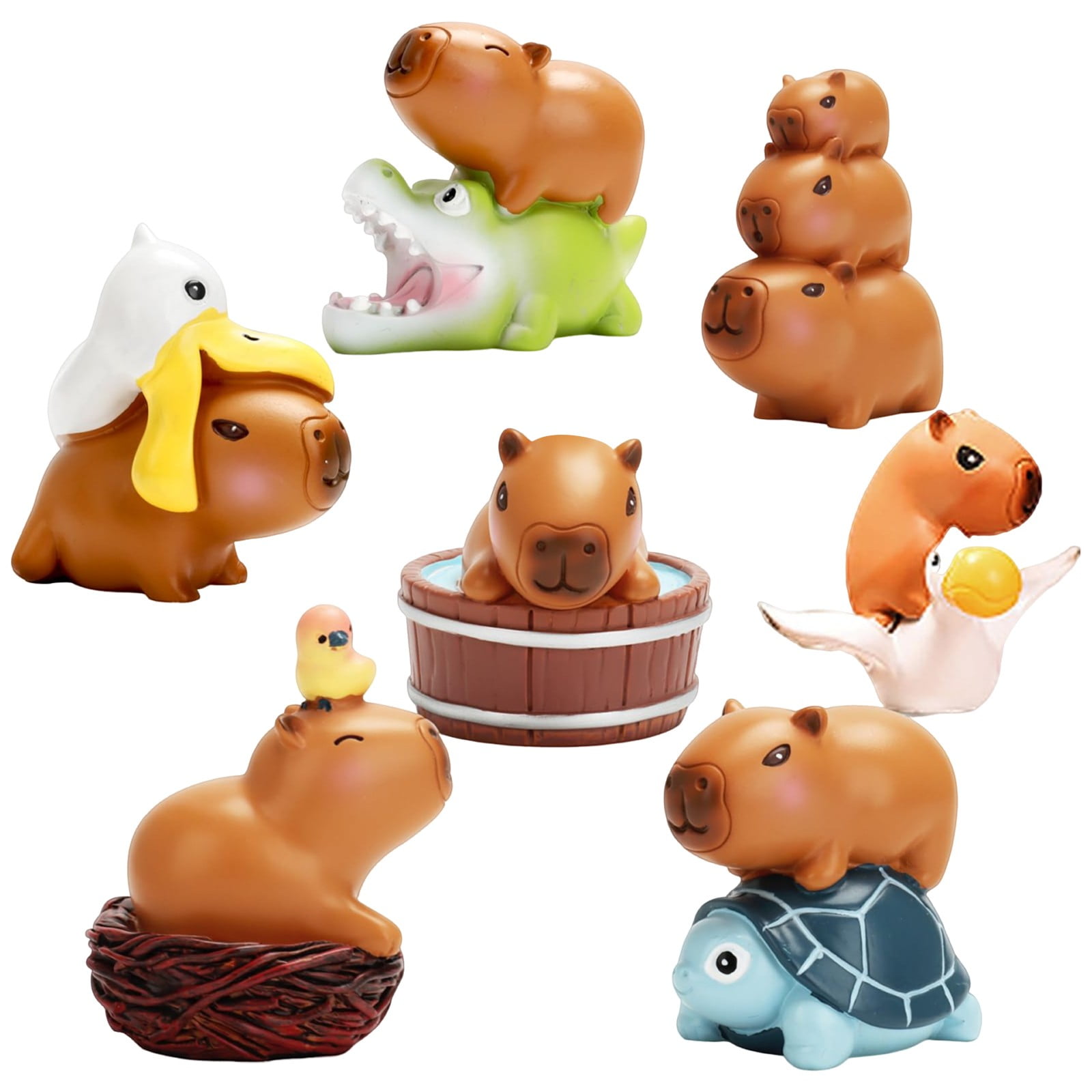 DJKDJL 7 PCS Capybara Toy Set, Cute Mini Capybara Figures with ...