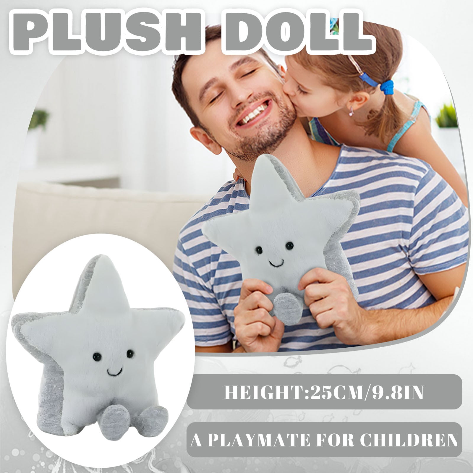 DJKDJL 9.84" Star Plush Toy Stuffed Animal, Soft and Cuddly Themed ...