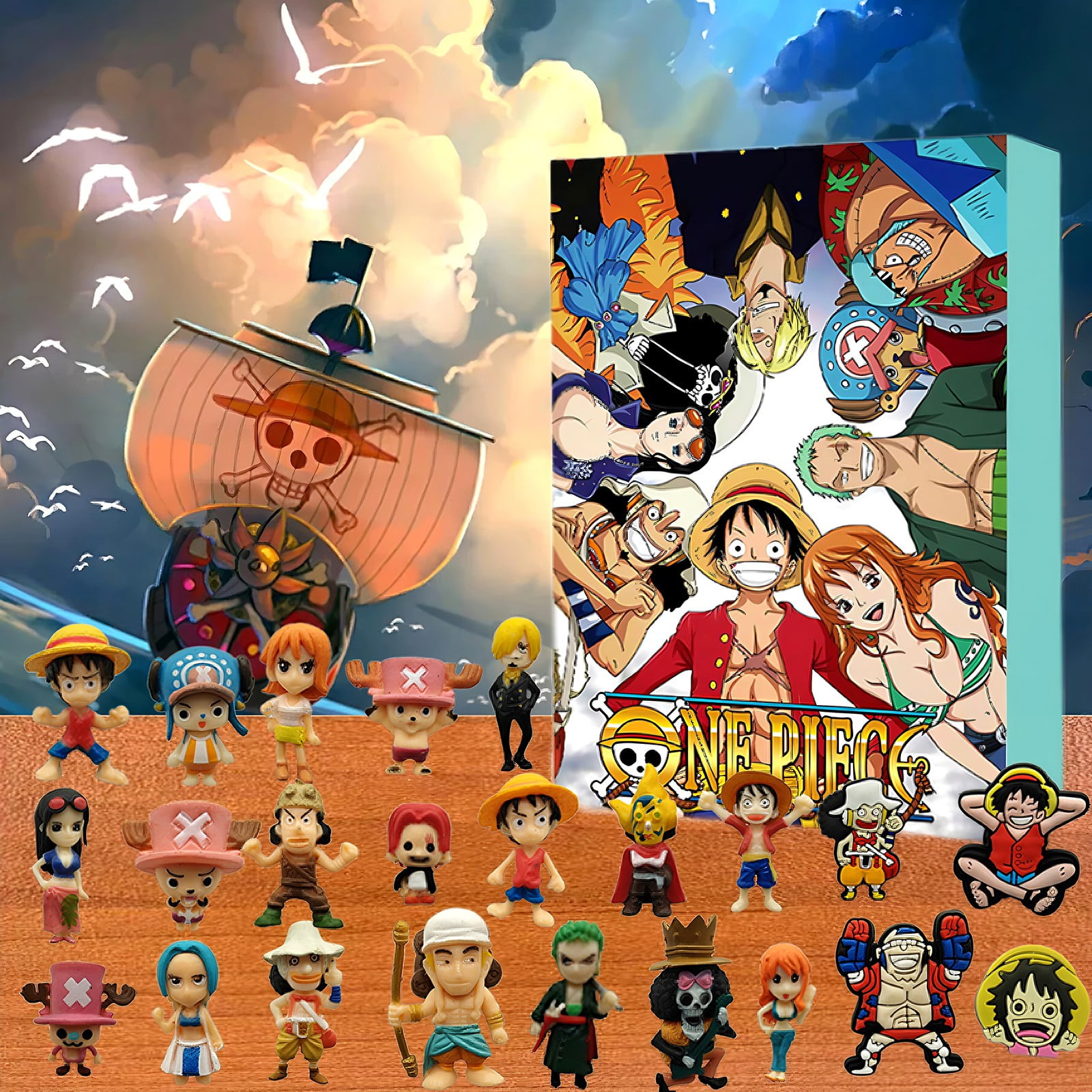 DJKDJL Action Figures Blind Box 24 pcs ONE PIECE Include Luffy Nami ...