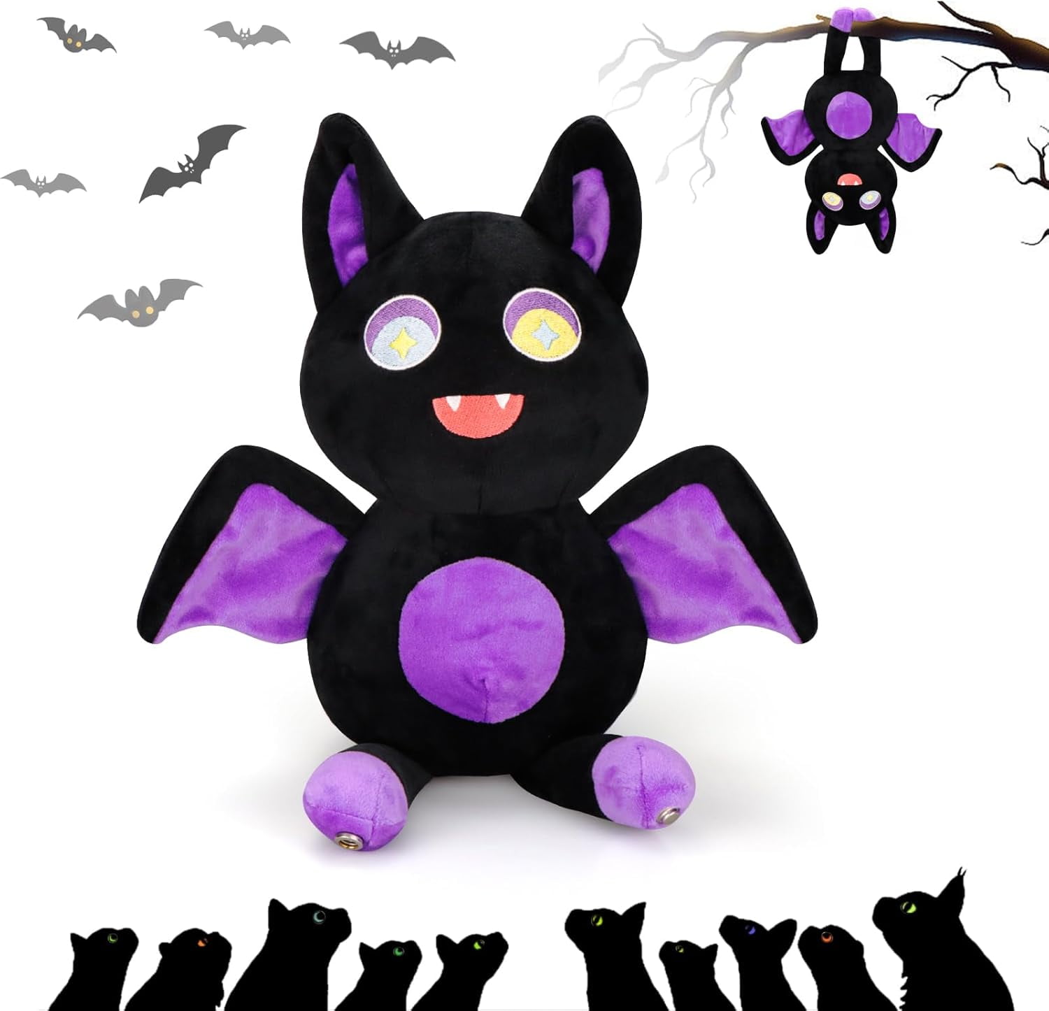 DJKDJL Black Bat Plush Bat Stuffed Animal Toy,11 Inch Hanging Upside ...
