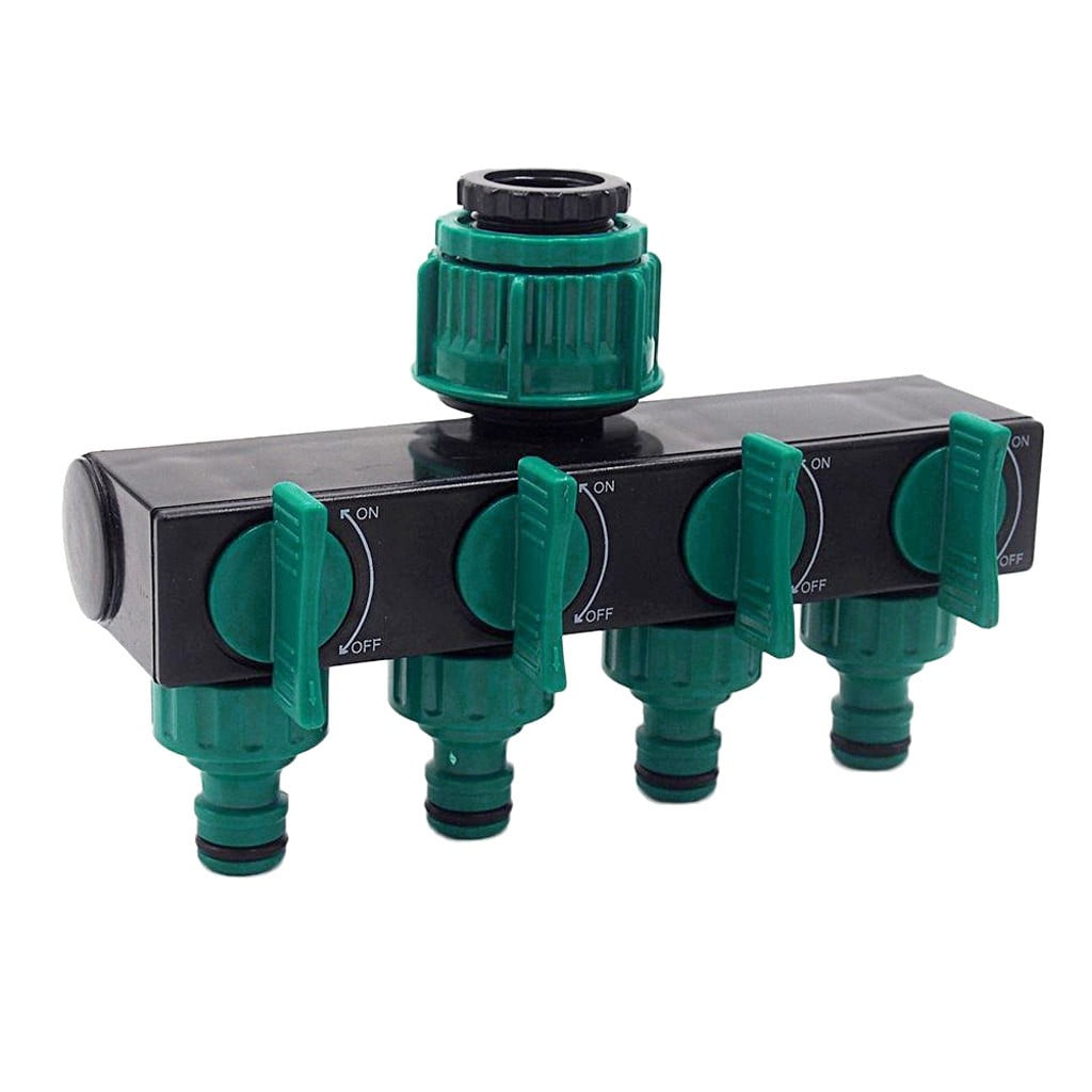 DJKDJL Brass 4 Way Hose Pipe Splitter Nozzle Switcher Tap Connectors ...