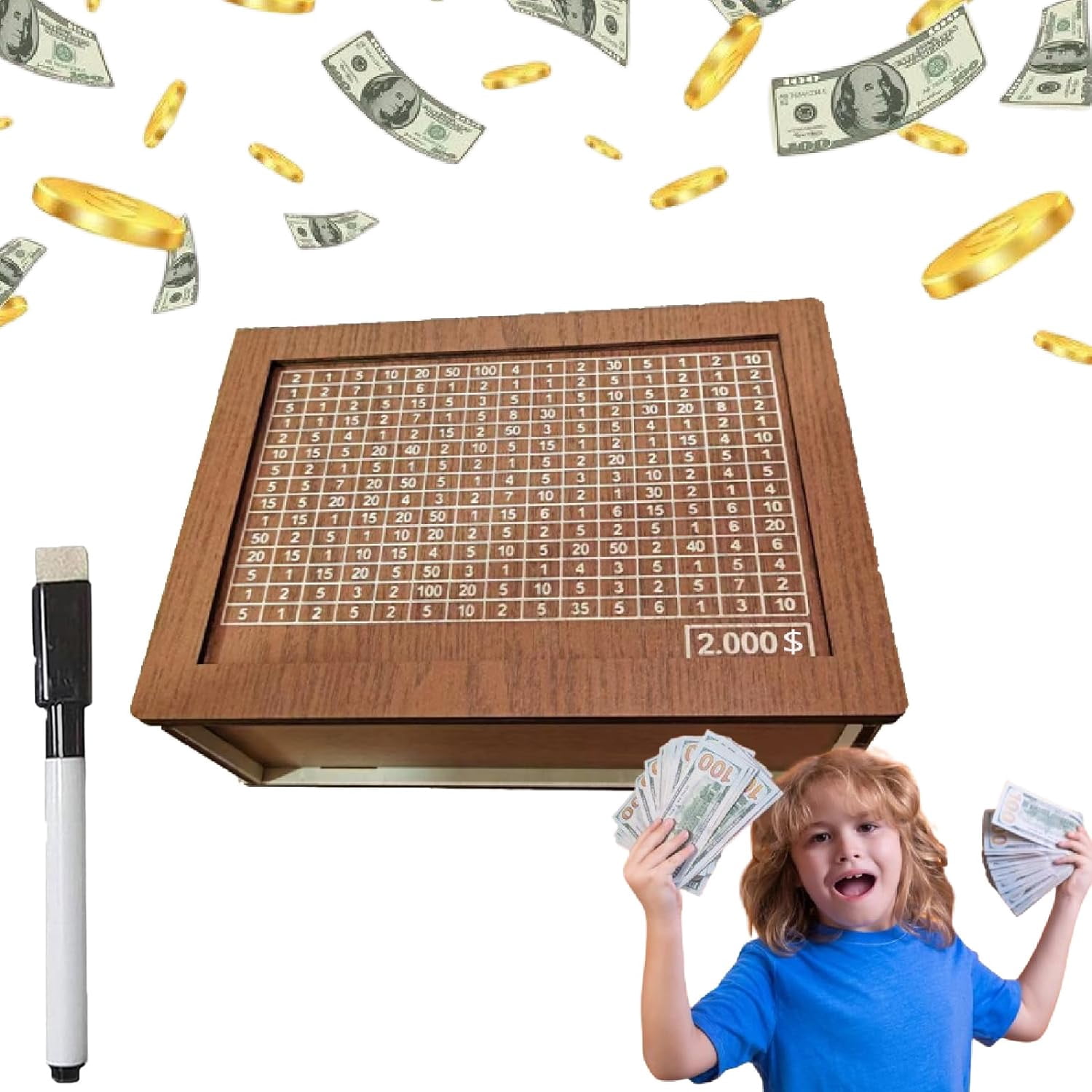 DJKDJL Cash Saver Box, Money Saving Box, Retro Money Saver Box with ...