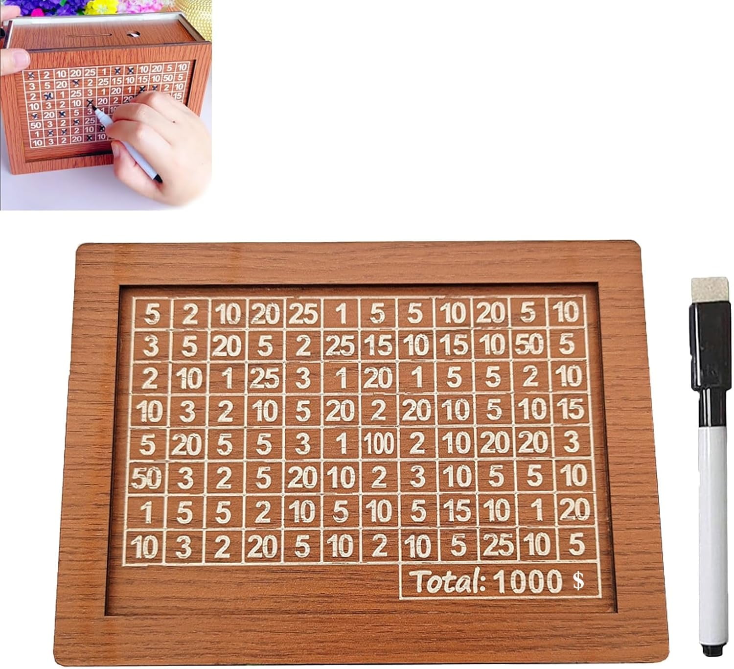 DJKDJL Cash Vault Wooden Saving Box, Wooden Cash Saver Money Box, Cash ...