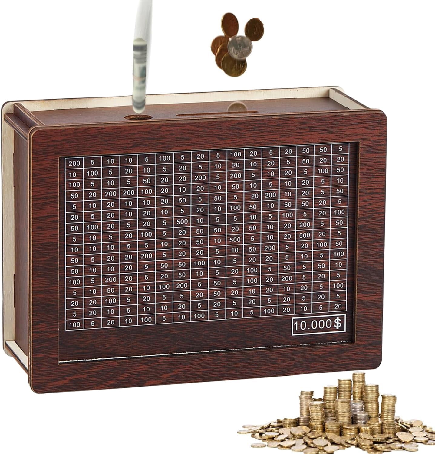 DJKDJL 2024 New Wooden Money Box,Cash Vault Wooden Savings Box,Piggy ...