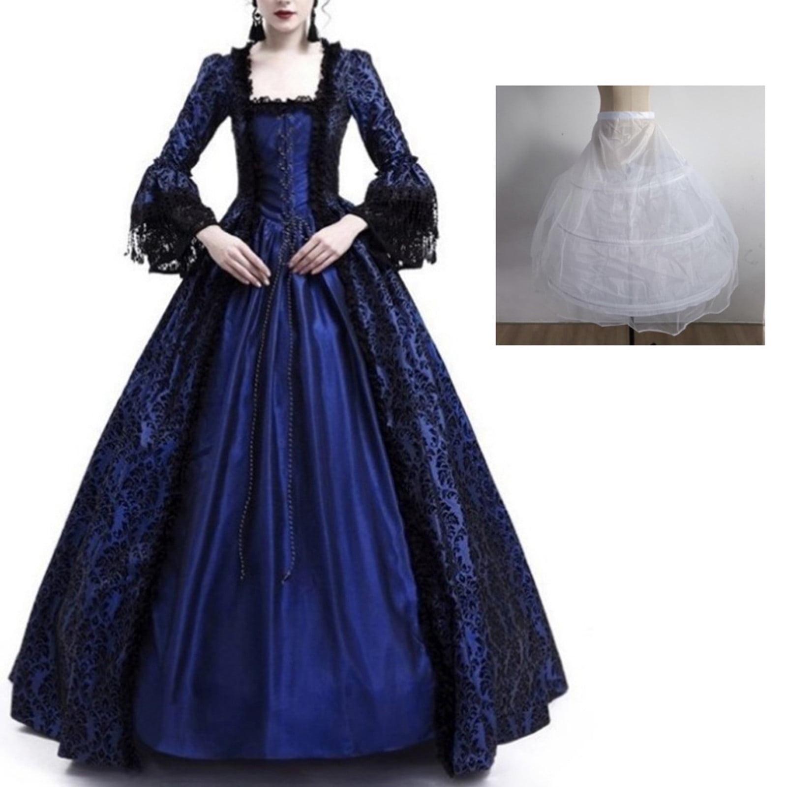 DJKDJL Classical Lace Long Fluffy Skirt Cosplay Halloween Costumes ...