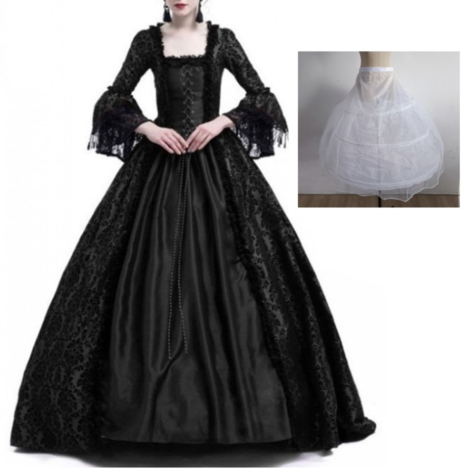 DJKDJL Classical Lace Long Fluffy Skirt Cosplay Halloween Costumes ...