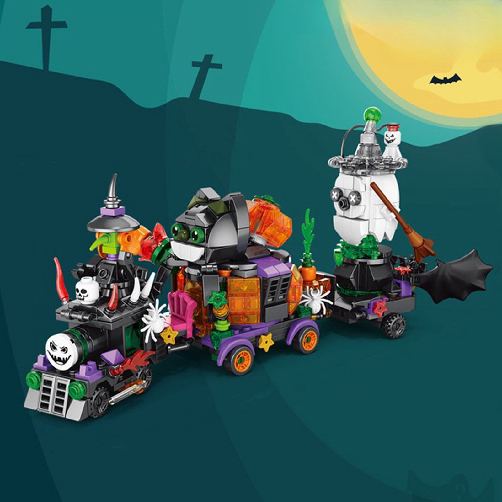 DJKDJL Detailed Ghost House Building Blocks Festival Ornament House ...