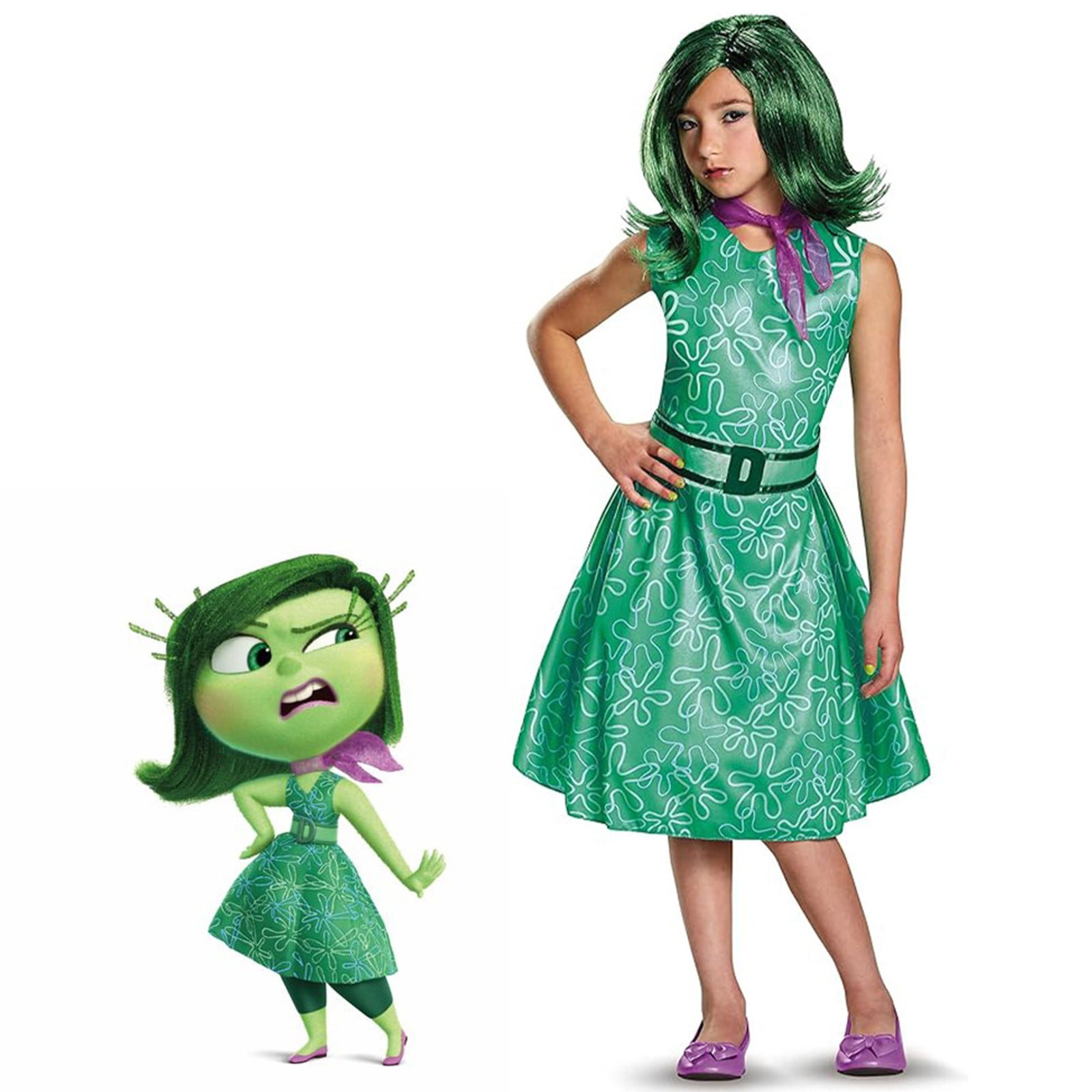 DJKDJL Disgust Jumpsuit Animation Cosplay Halloween Costumes Inside Out ...