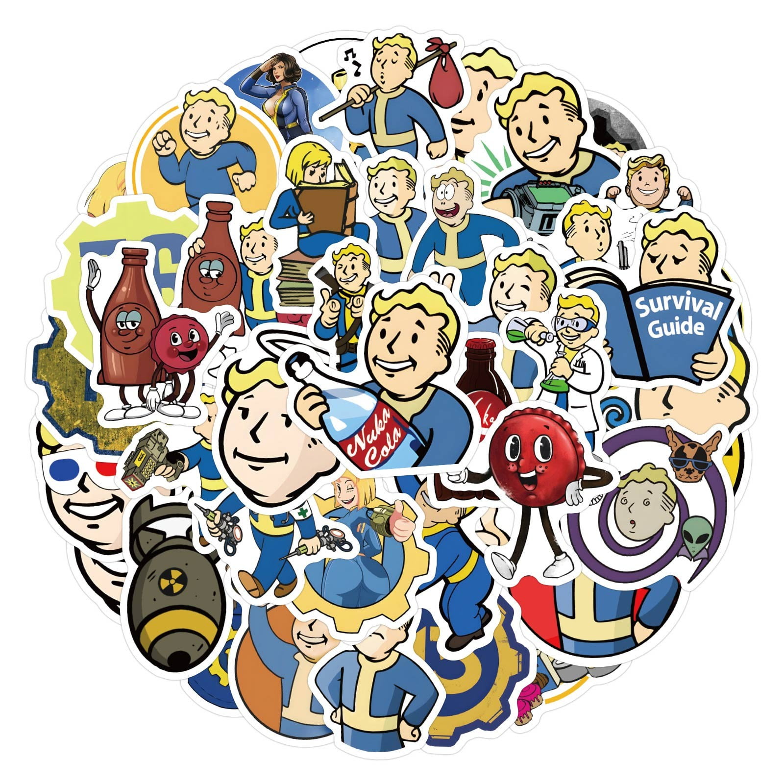 DJKDJL Fallout Merchandise 60 Pcs Stickers 2 In Cool Game Character ...