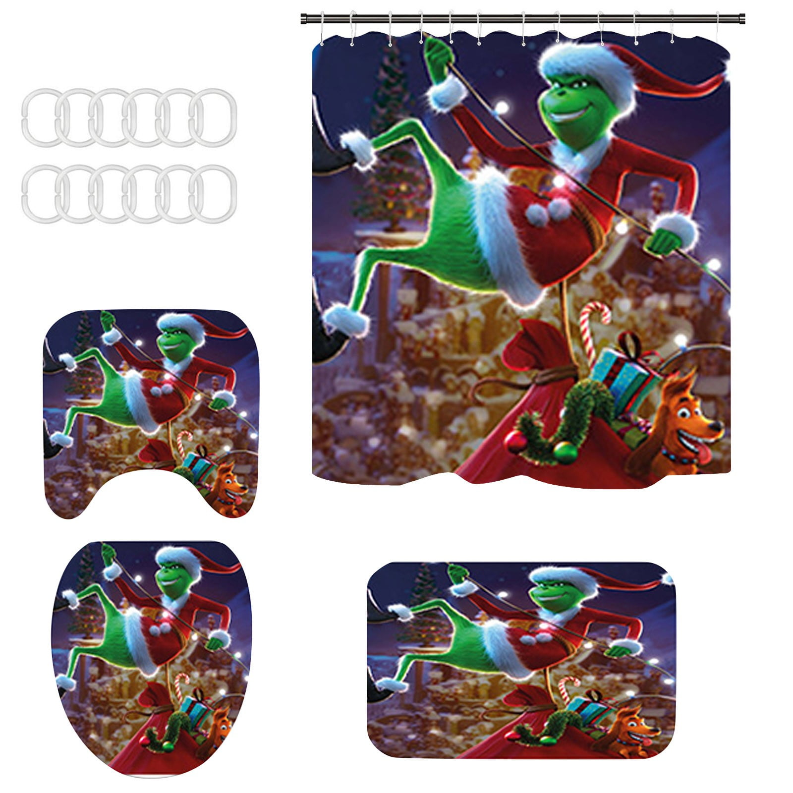 DJKDJL GLQ - Set of 4 The Grinch Toilet Bathroom Doormat, Movie Merch ...
