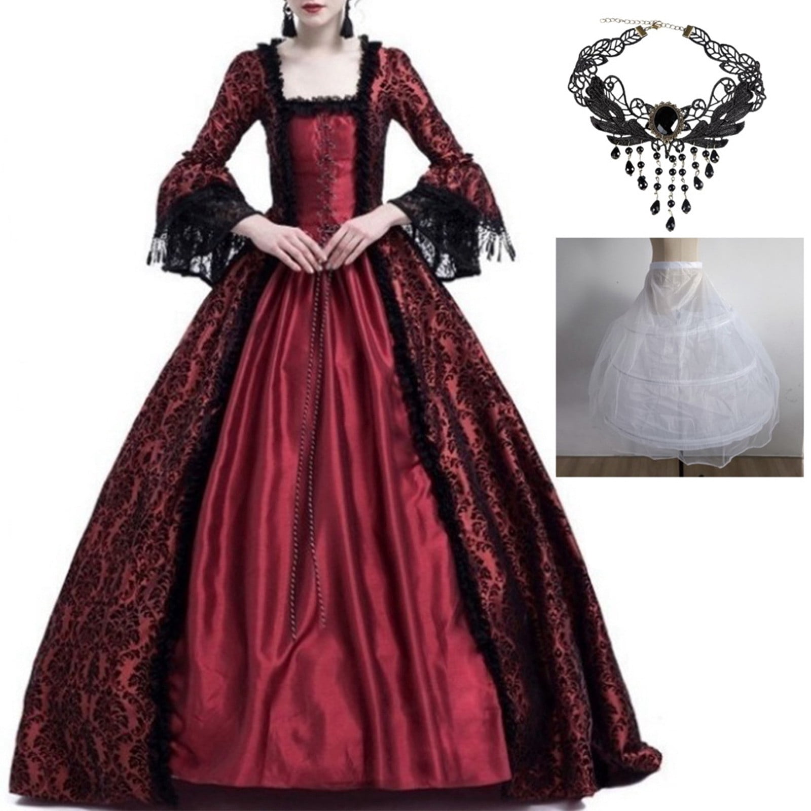 DJKDJL Gothic Medieval Renaissance Costume Cosplay Halloween Costumes ...