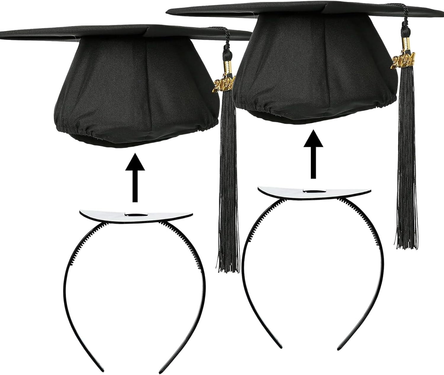DJKDJL Graduation Cap Headband Insert, Pack of 2 2024 New Grad Hat ...