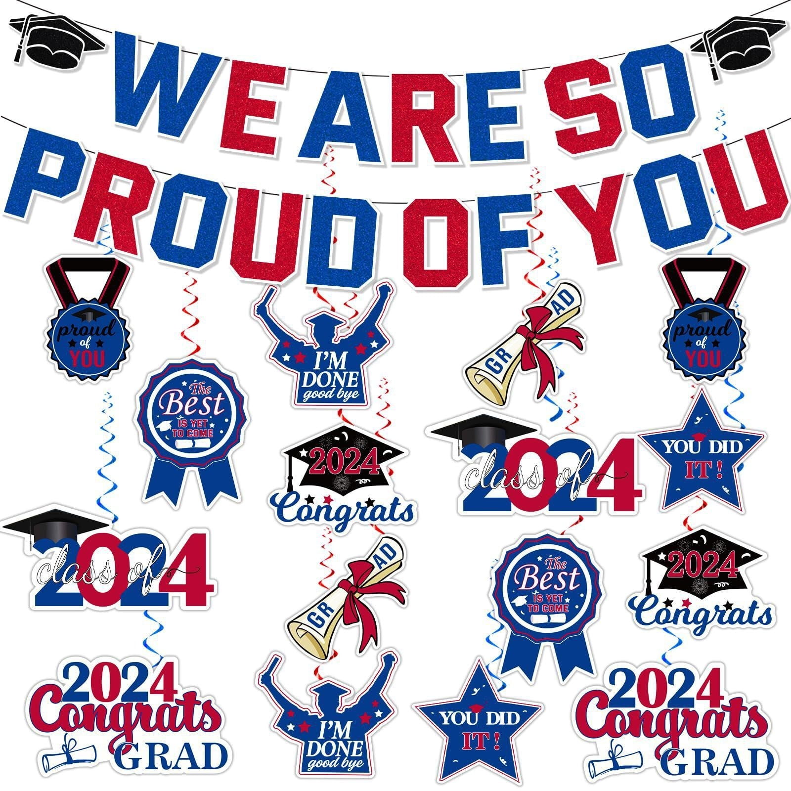 DJKDJL Graduation Sign Class of 2024 Graduation Decorations - Themed ...