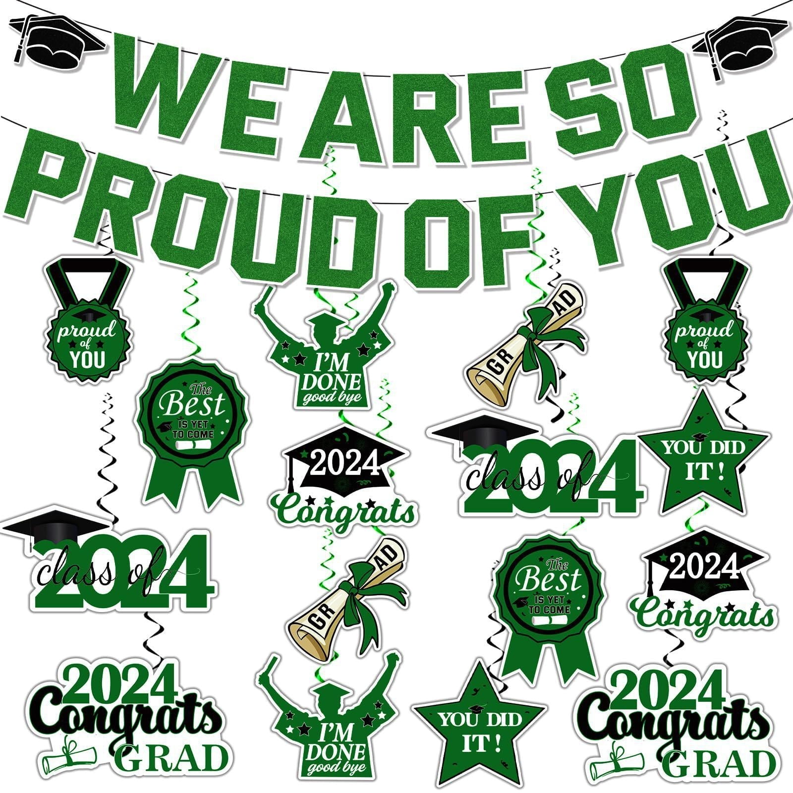 DJKDJL Graduation Sign Class of 2024 Graduation Decorations - Themed ...