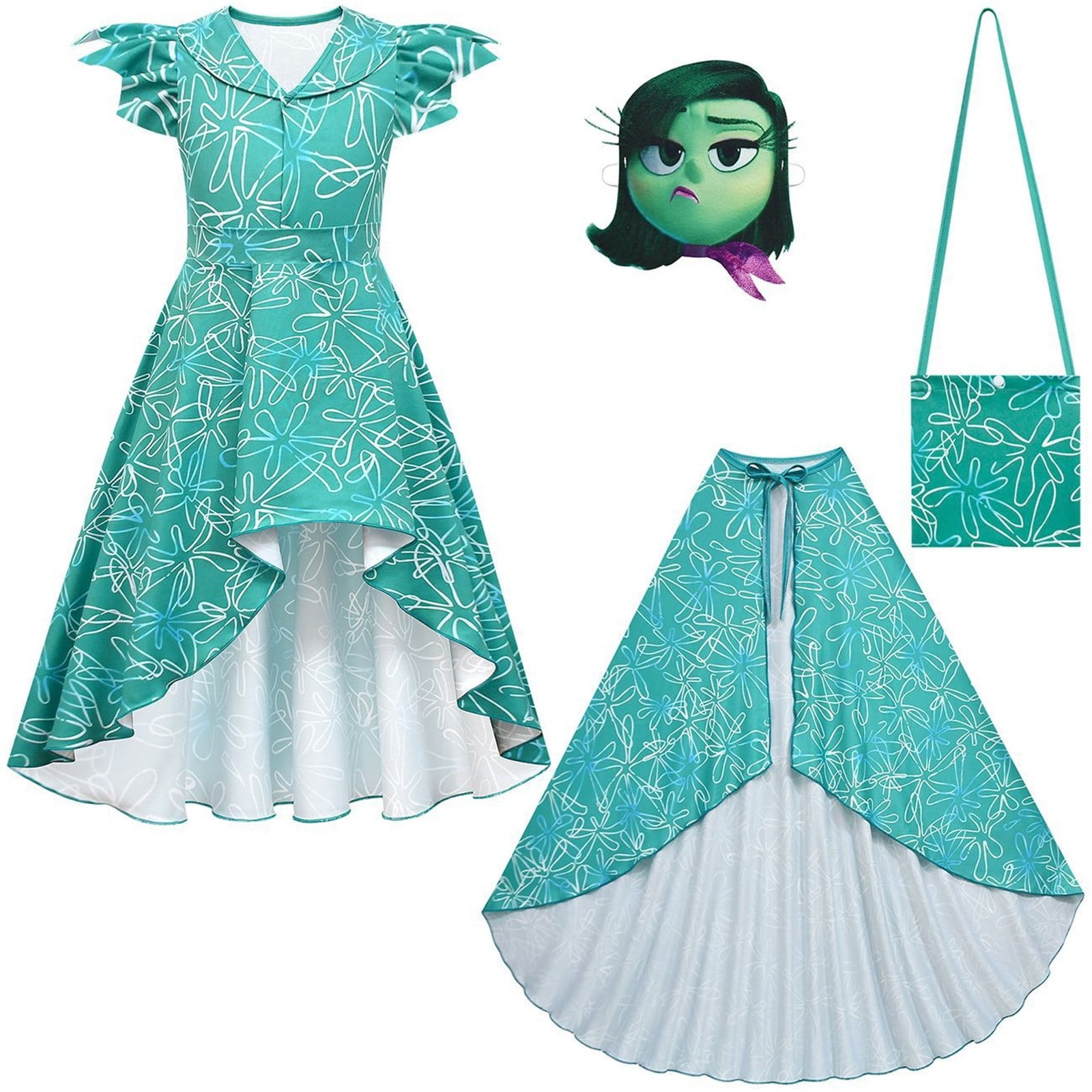 DJKDJL Halloween Costumes Inside Out 2 Costume Dress Outfits Set of ...