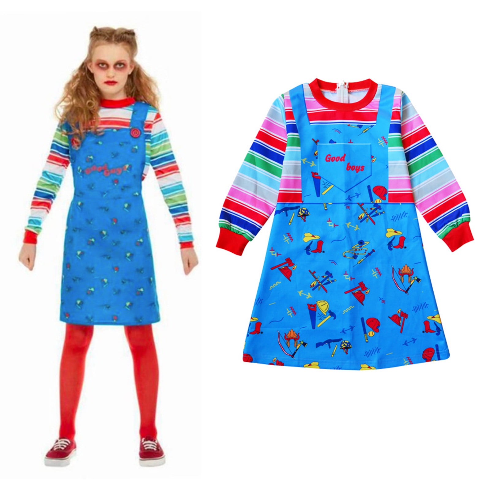 DJKDJL Horror Performance Clothing Chucky Dress Up Halloween Costumes ...