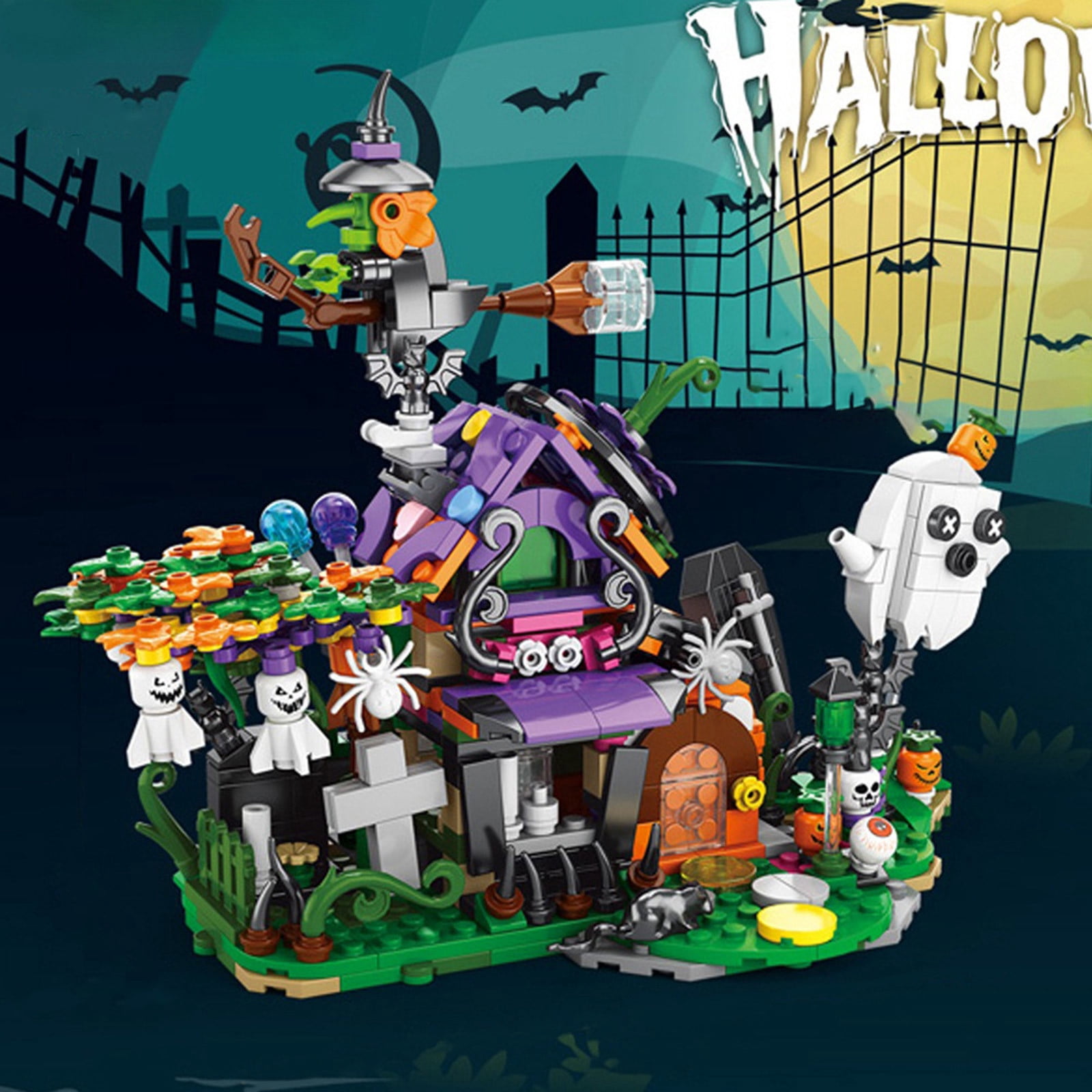 DJKDJL House Ghost Train Detailed Ghost House Building Blocks Festival ...
