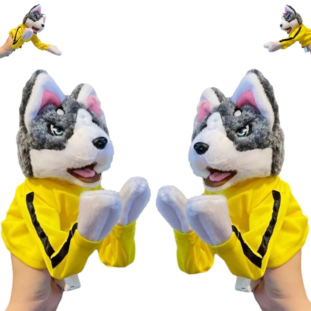 DJKDJL Husky Puppet Gloves,Interactive Plush Toy for Kids, Kung Fu Dog ...