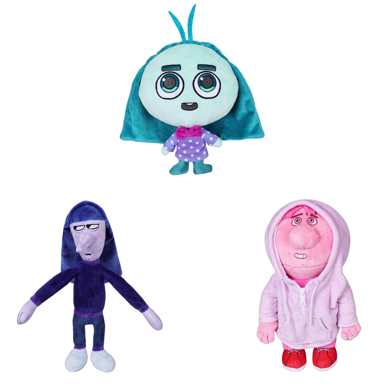 DJKDJL Inside Out Set of 3 Ennui/Envy/Embarrassment Plushies 7.8" Shelf ...