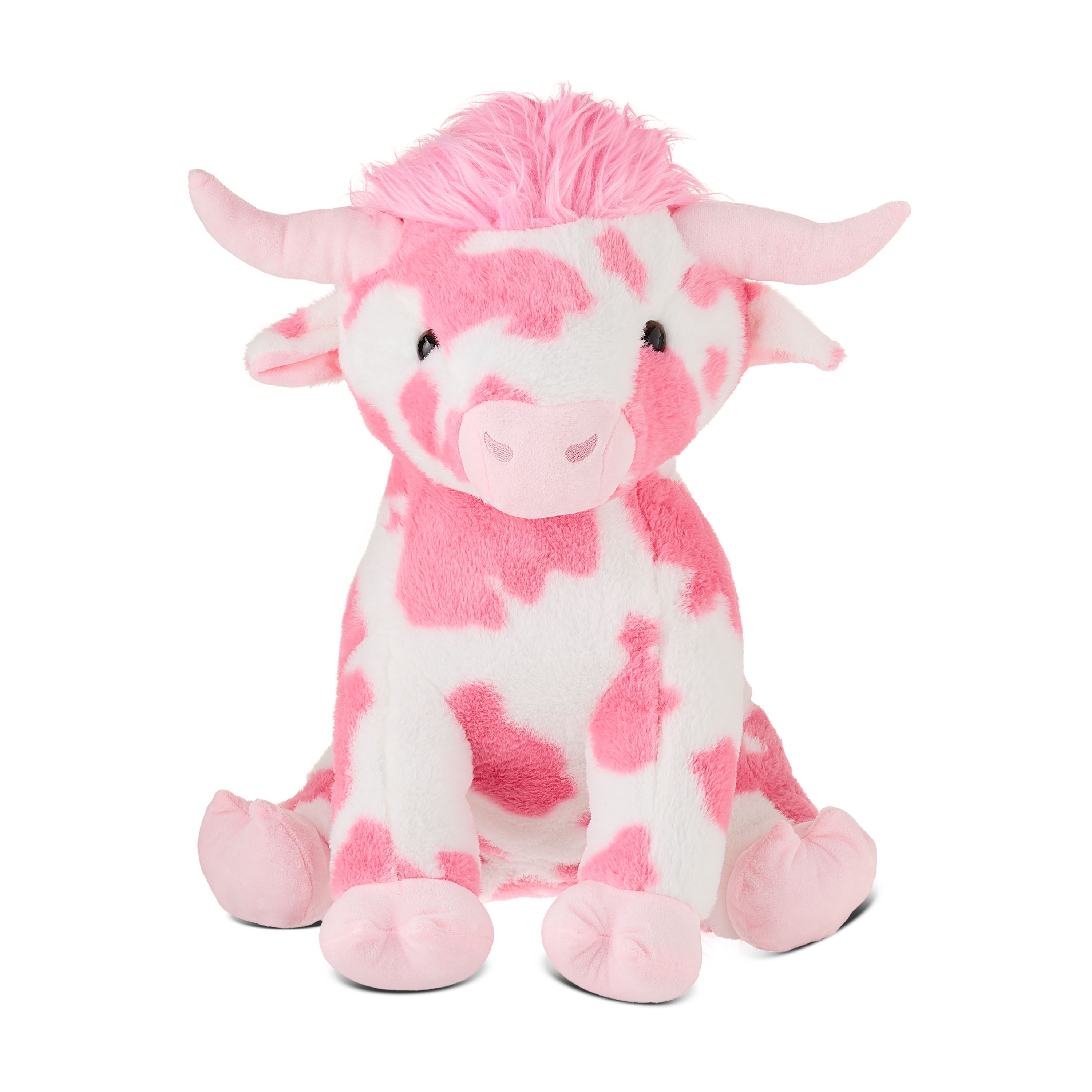 DJKDJL Jumbo Longhorn Cow Plush, Pink Highland Cow Plush,20"Cute Cow ...